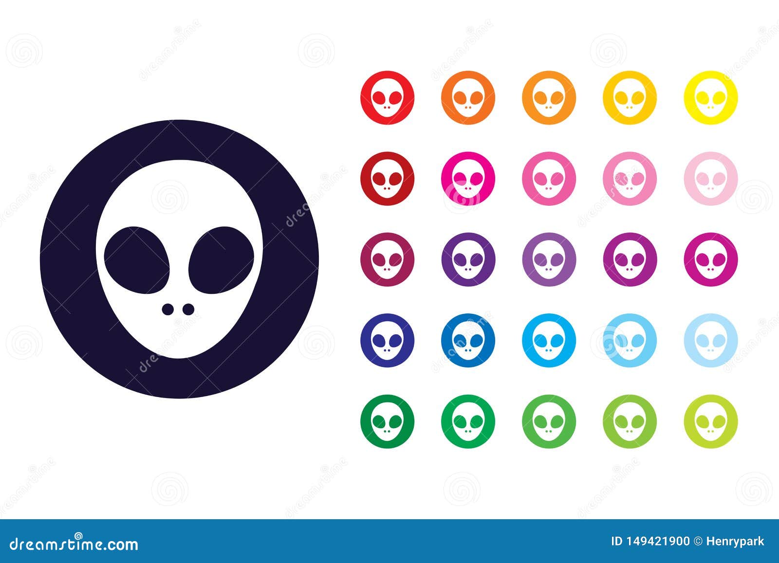 Alien Sign Icon. Alien Color Symbol. Stock Vector - Illustration of ...