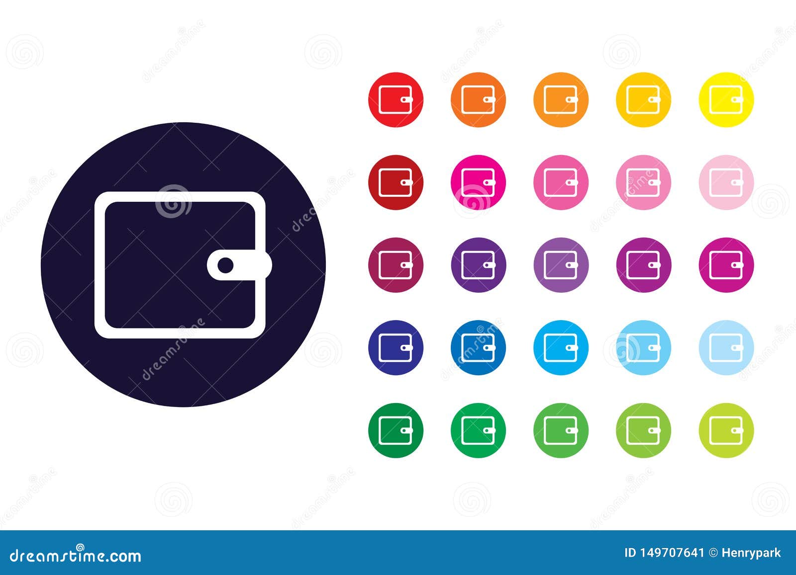 Wallet Sign Icon. Wallet Color Symbol. Stock Vector - Illustration of ...