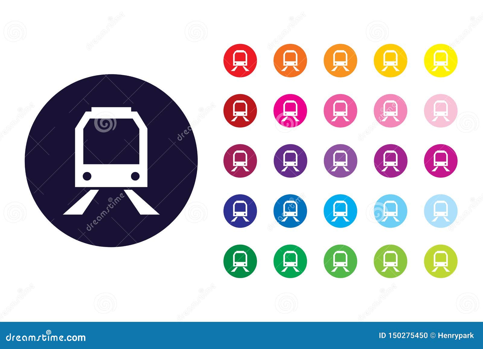 Train Sign Icon. Train Color Symbol. Stock Vector - Illustration of ...