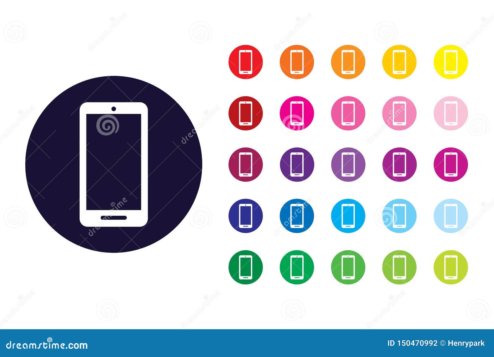 Handphone Sign Icon. Handphone Color Symbol. Stock Vector ...