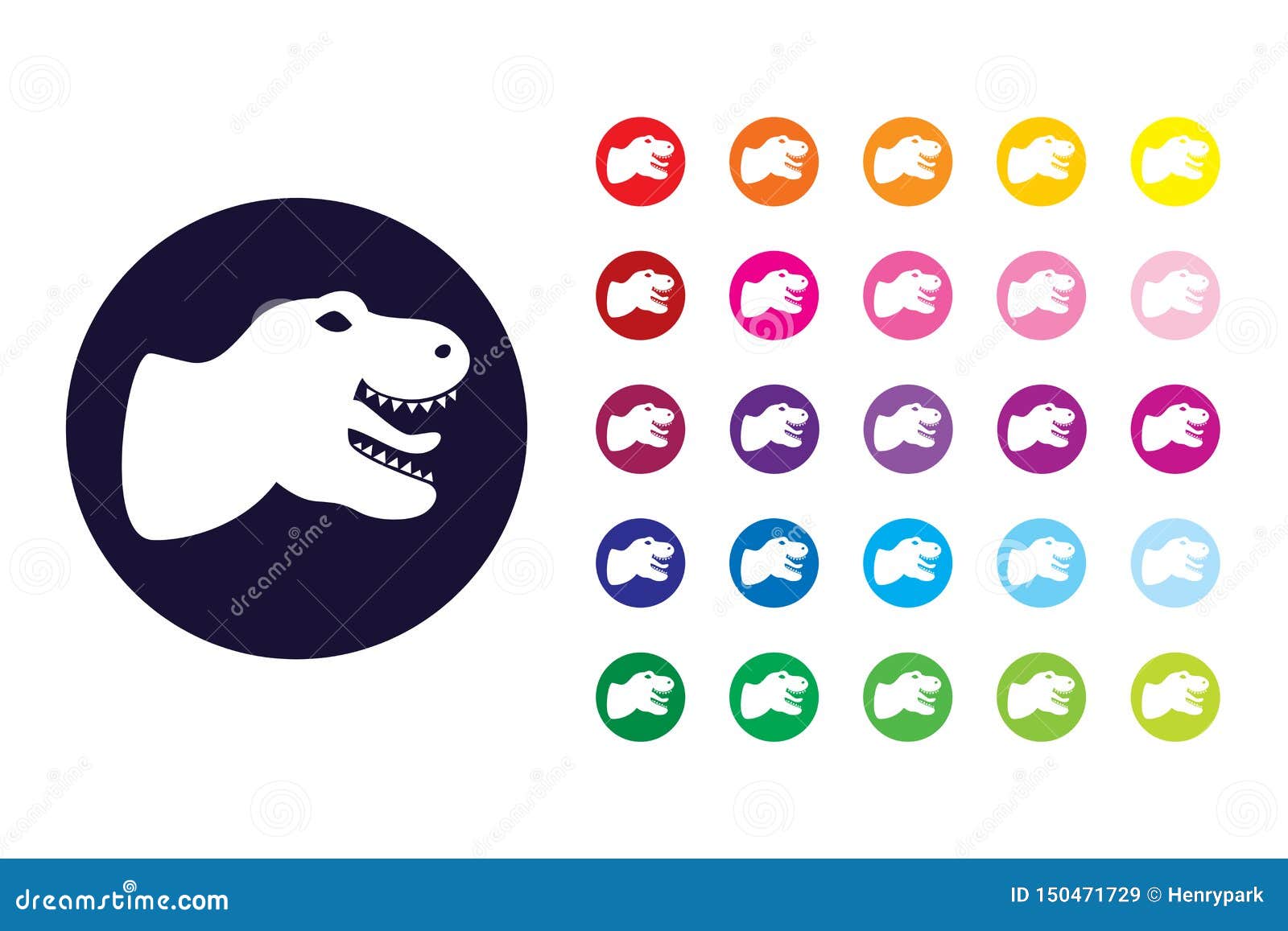 T-rex Sign Icon. T-rex Color Symbol. Stock Vector - Illustration of ...