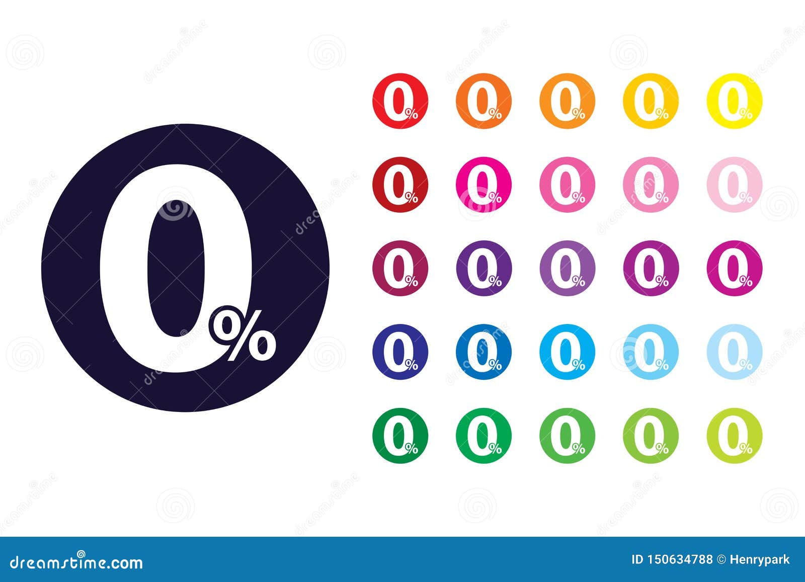 Zero Percent Sign Icon. Zero Percent Color Symbol. Stock Vector ...