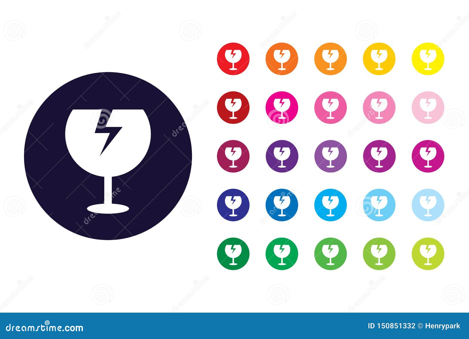 Glassware Sign Icon. Glassware Color Symbol. Stock Vector ...