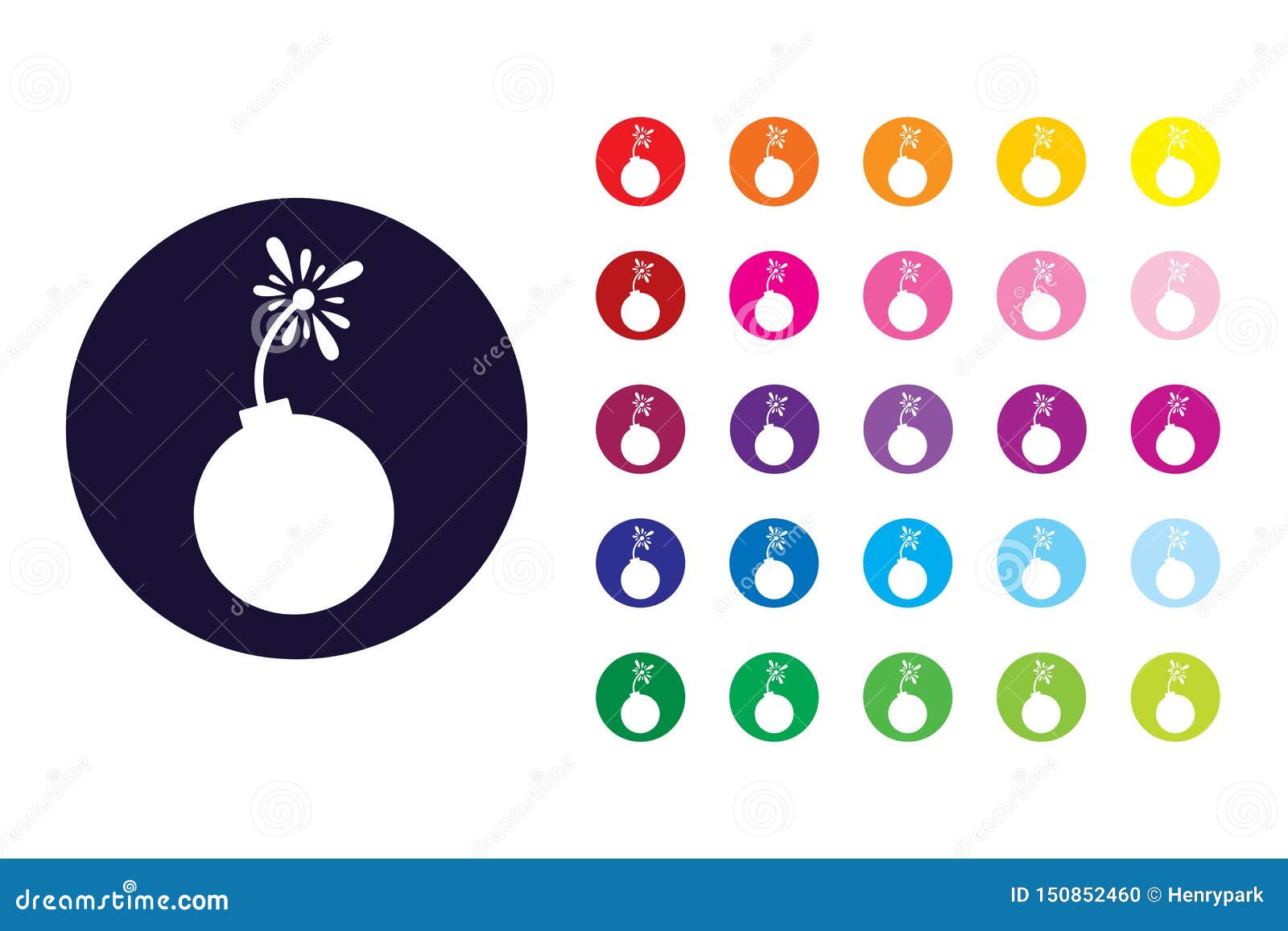 Bomb Sign Icon. Bomb Color Symbol. Stock Vector - Illustration of ...