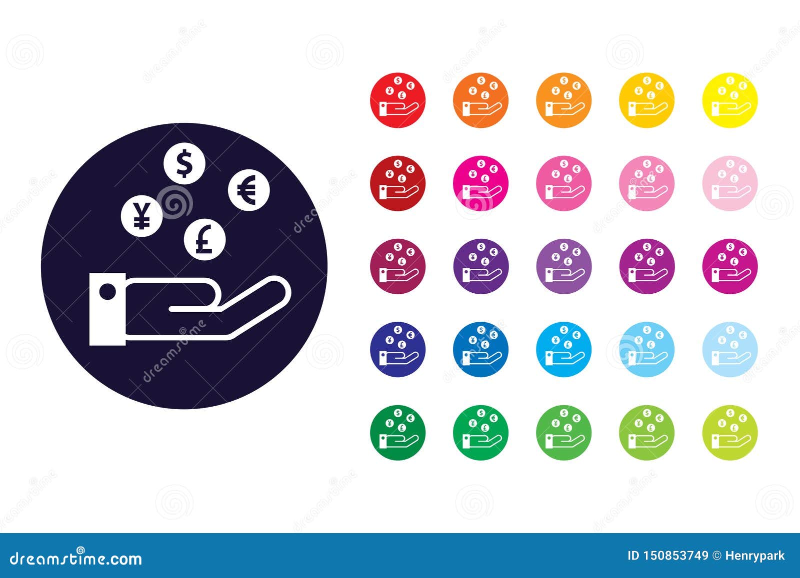 Foreign Currency Sign Icon. Foreign Currency Color Symbol. Stock Vector ...