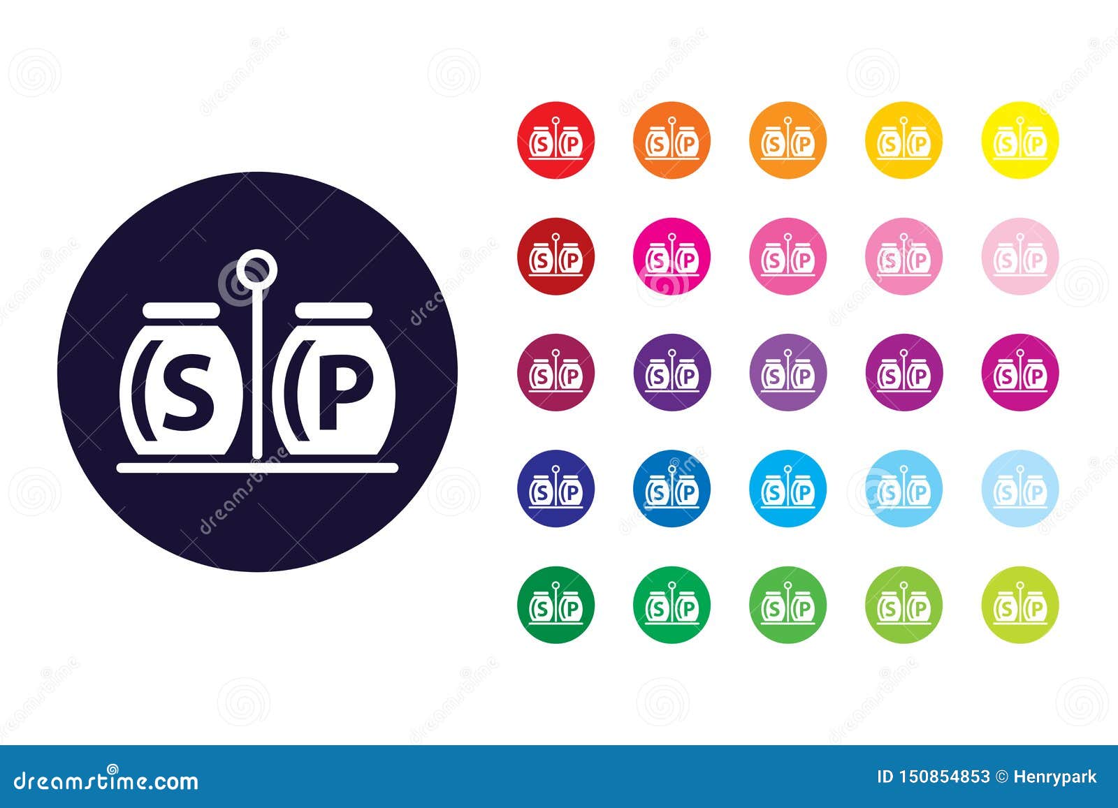 Salt and Pepper Sign Icon. Salt and Pepper Color Symbol. Stock Vector ...