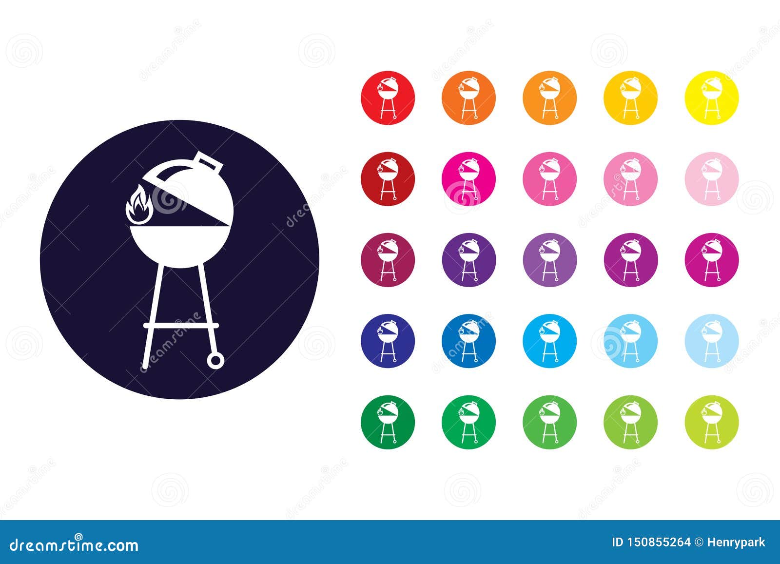 Barbecue Sign Icon. Barbecue Color Symbol. Stock Vector - Illustration ...