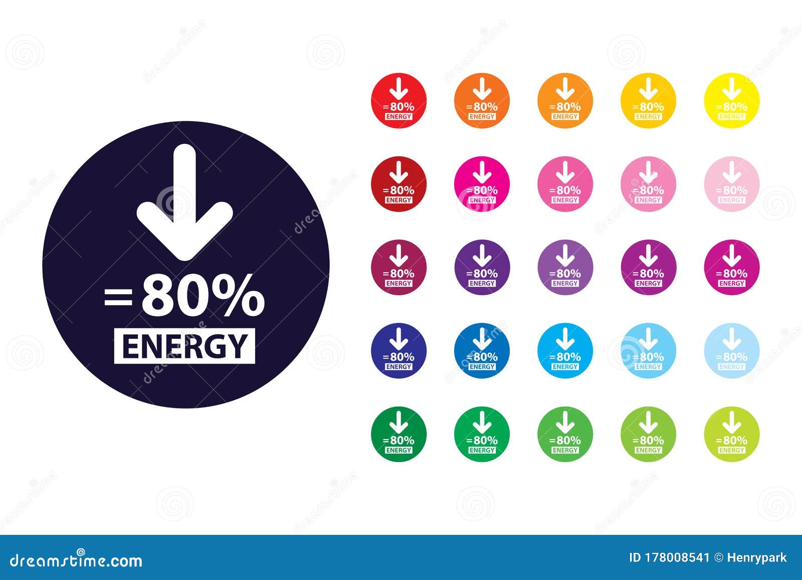Save Energy Sign Icon. Save Energy Color Symbol. Stock Vector ...