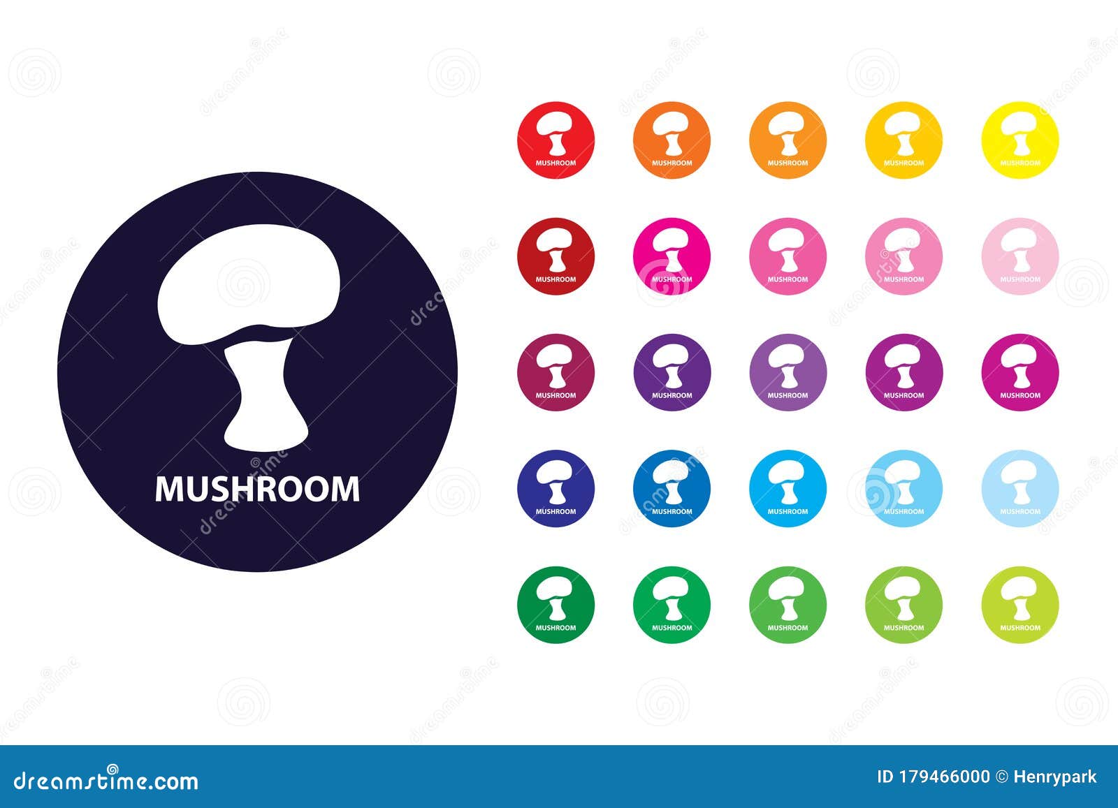 Mushroom Sign Icon. Mushroom Color Symbol. Stock Illustration ...
