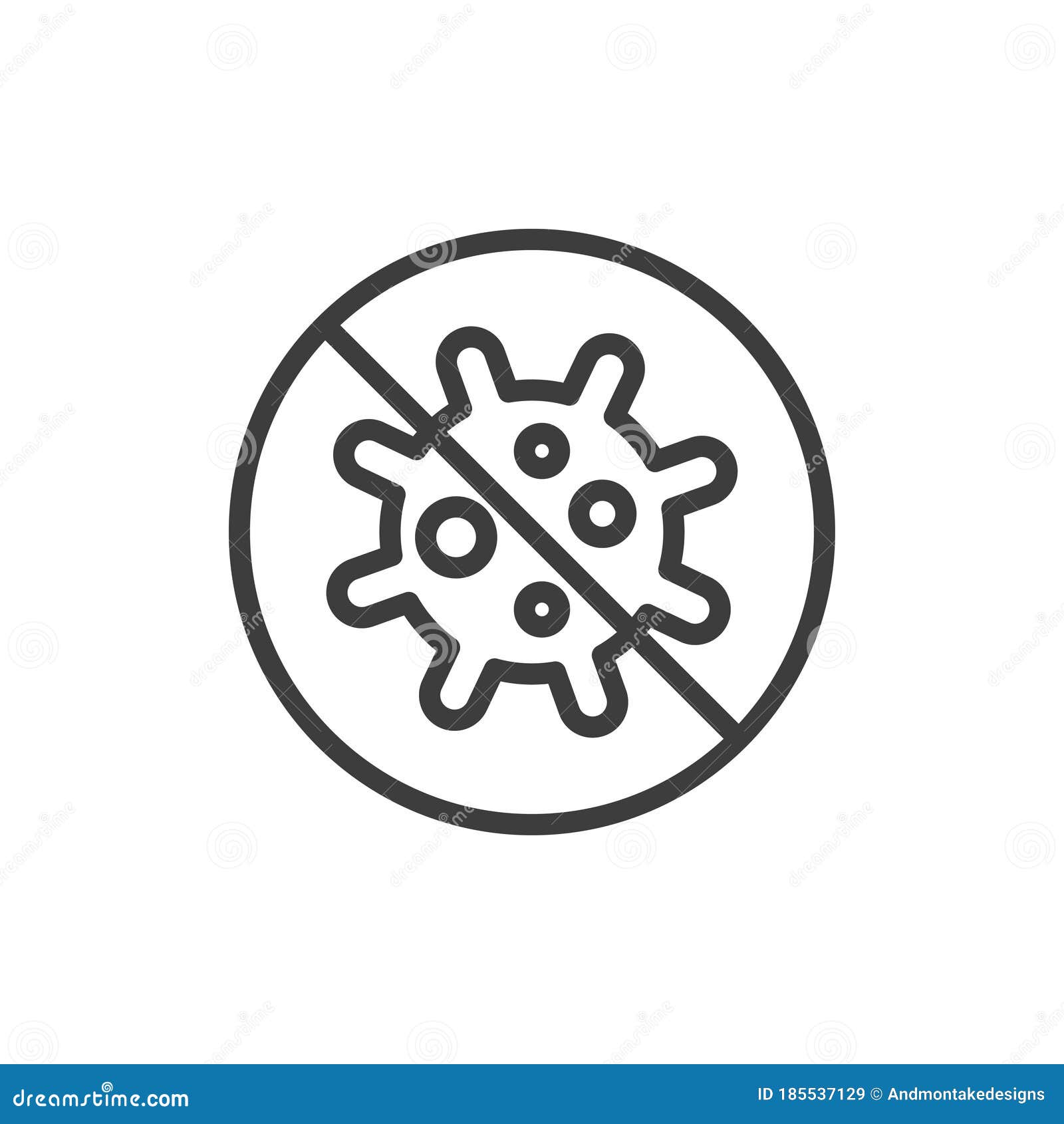 No Bacteria Symbol. Anti Virus Icon. Coronavirus Danger and Public ...