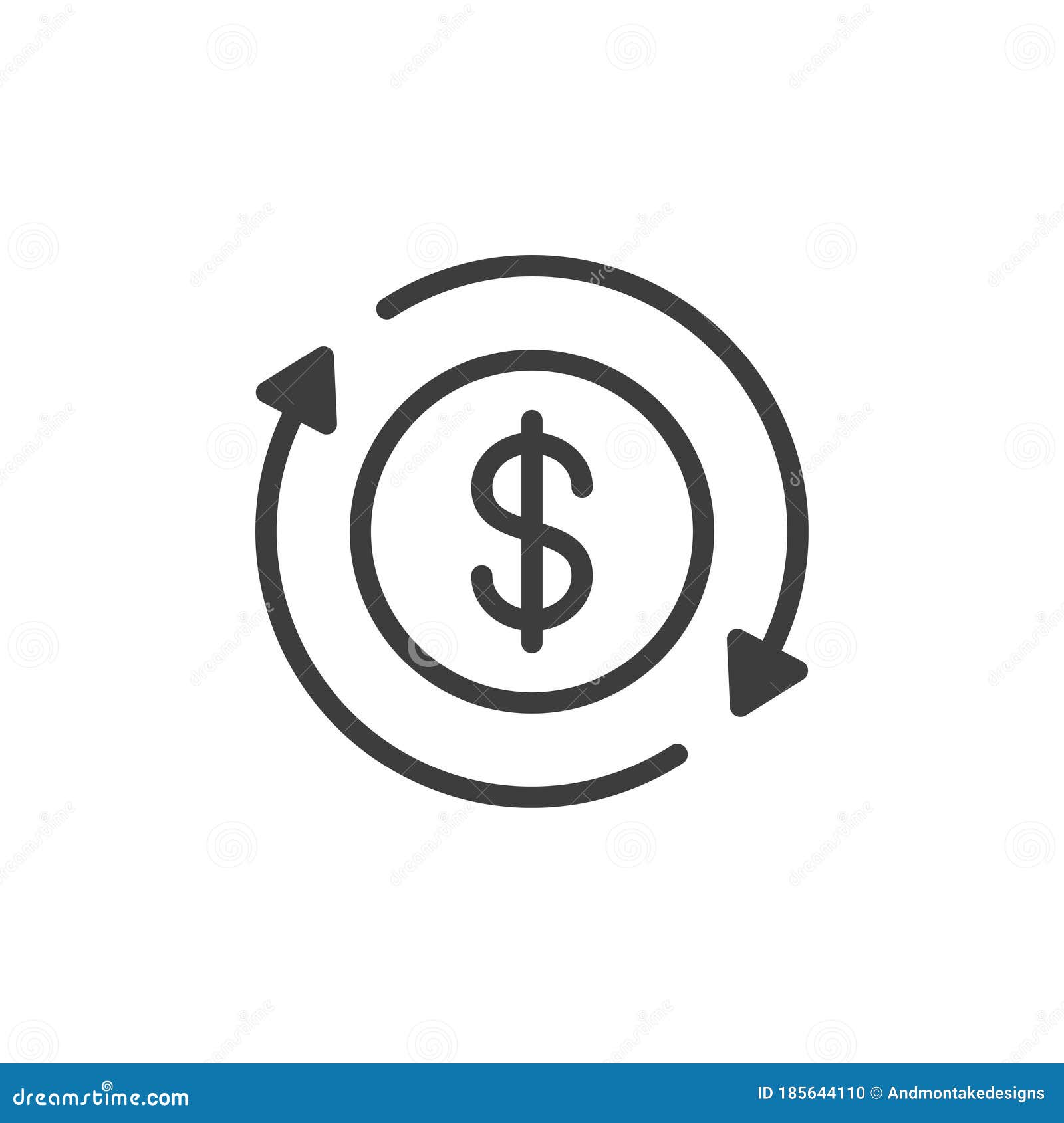 Dollar Coin With Arrows Icon. Exchange/transfer Money Icon Stock Vector ...