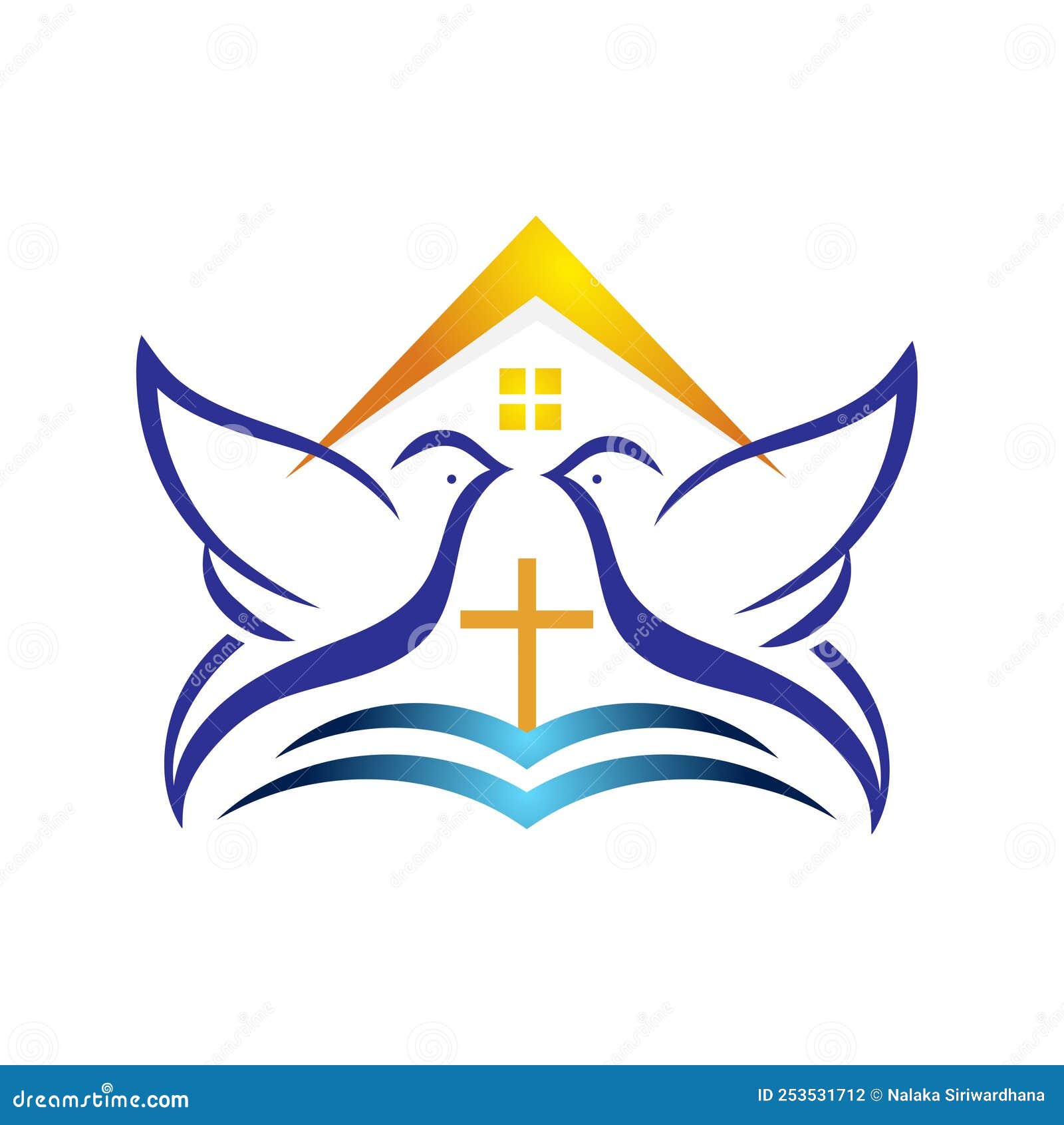 Dove Icon with Hand Symbol. Stock Vector - Illustration of gospel, dove ...