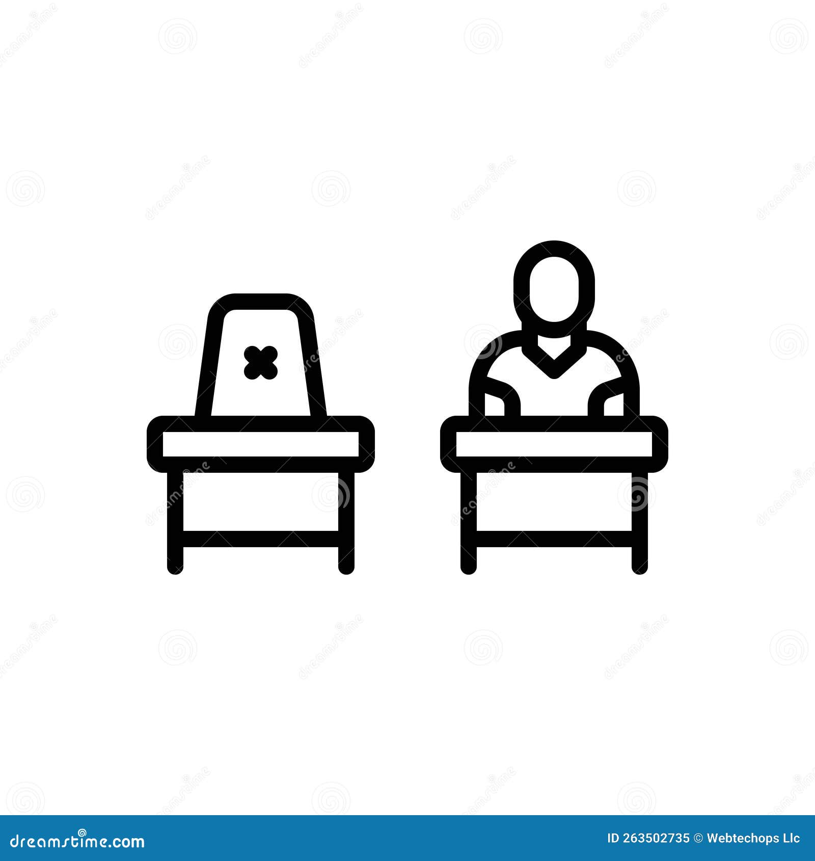Black Line Icon for Absent, Absenteeism and Missing Stock Vector ...