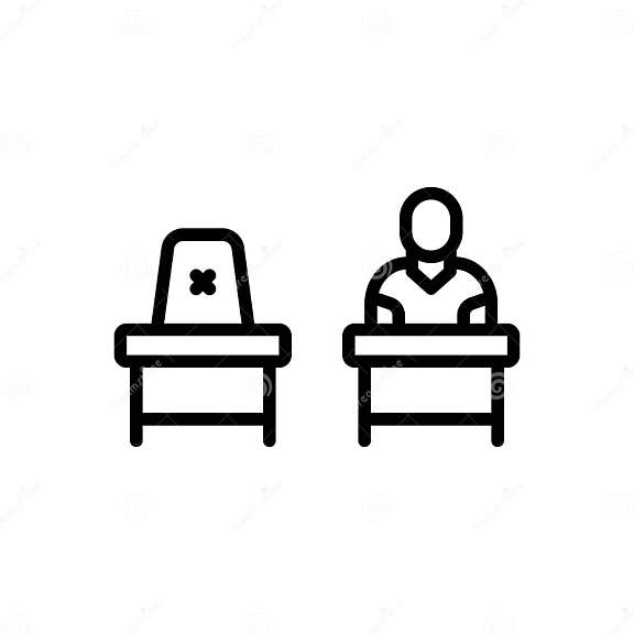 Black Line Icon for Absent, Absenteeism and Missing Stock Vector ...