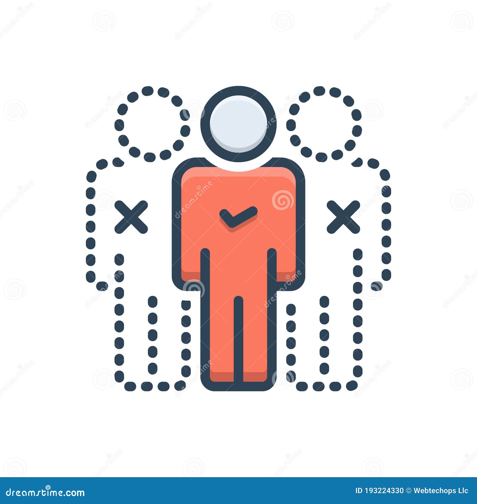 Color Illustration Icon for Absentees, Attendance and Cross Stock ...