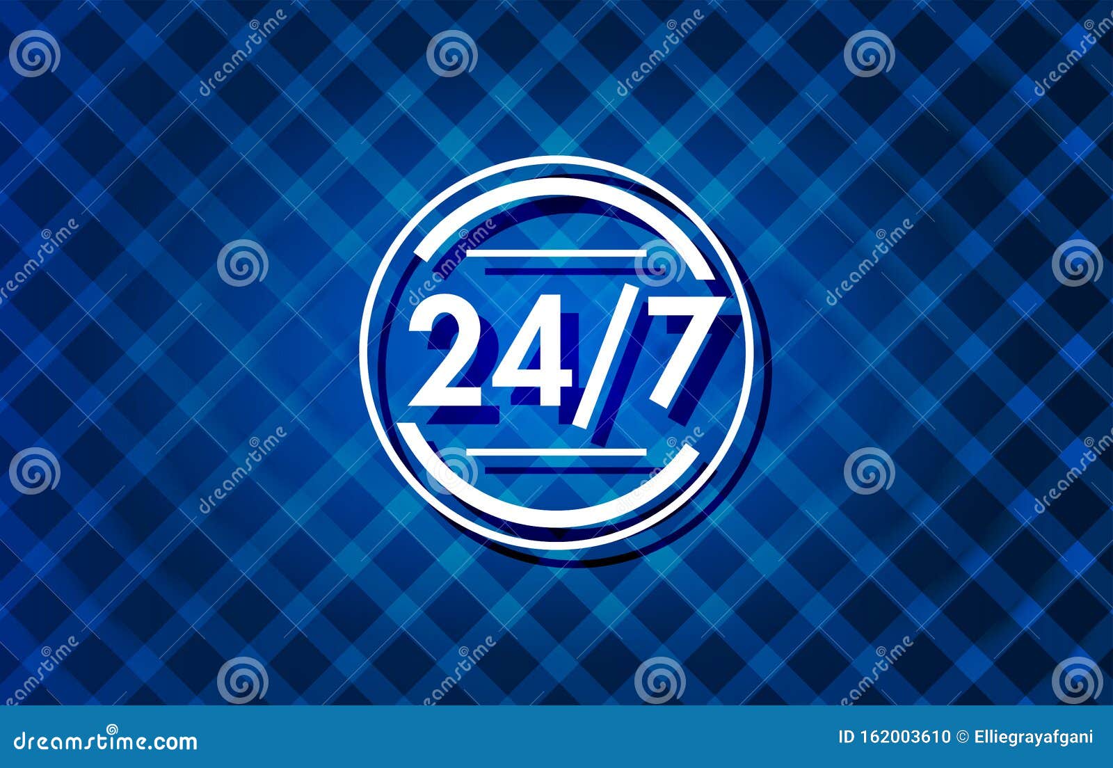 24/7 Icon Abstract Design Fabric Blue Background Textile Concept Stock ...