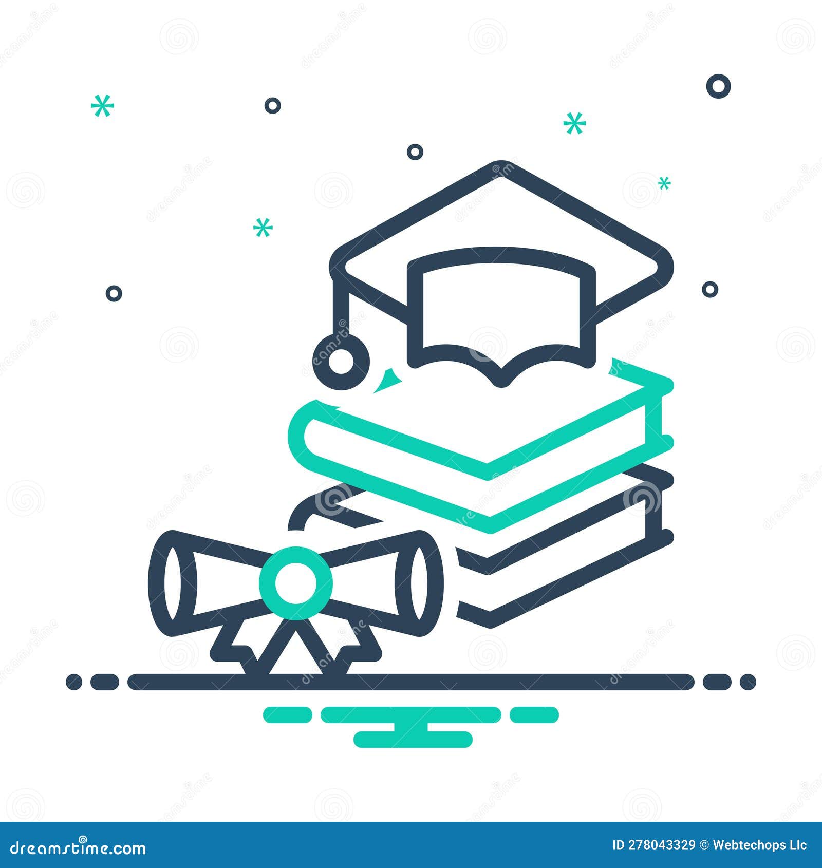 Academic Educational Shield With Square Academic Cap Stock Photography ...