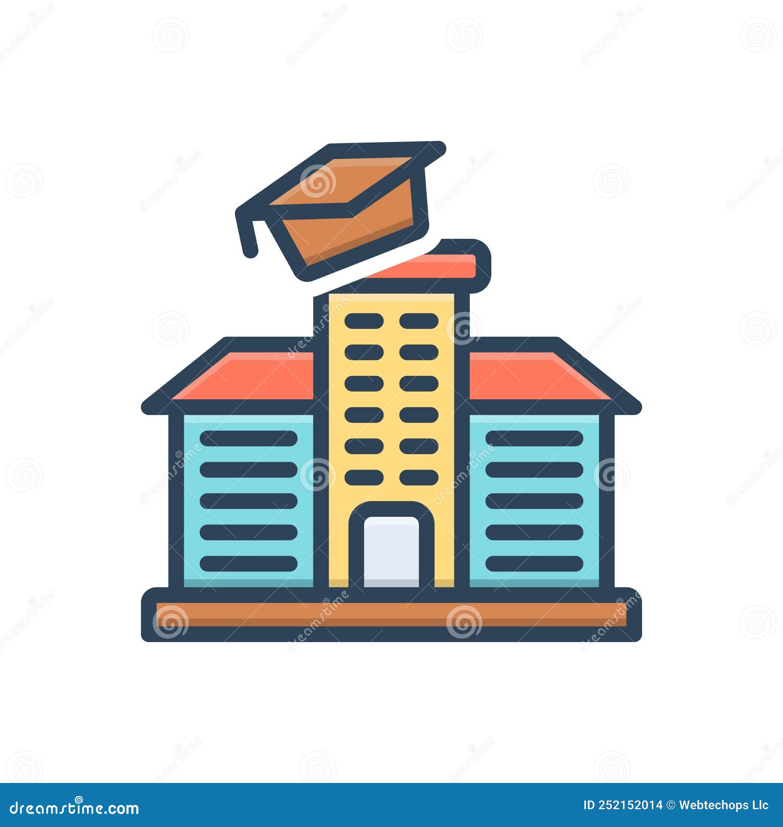 Color Illustration Icon for Academy, College and Institution Stock ...