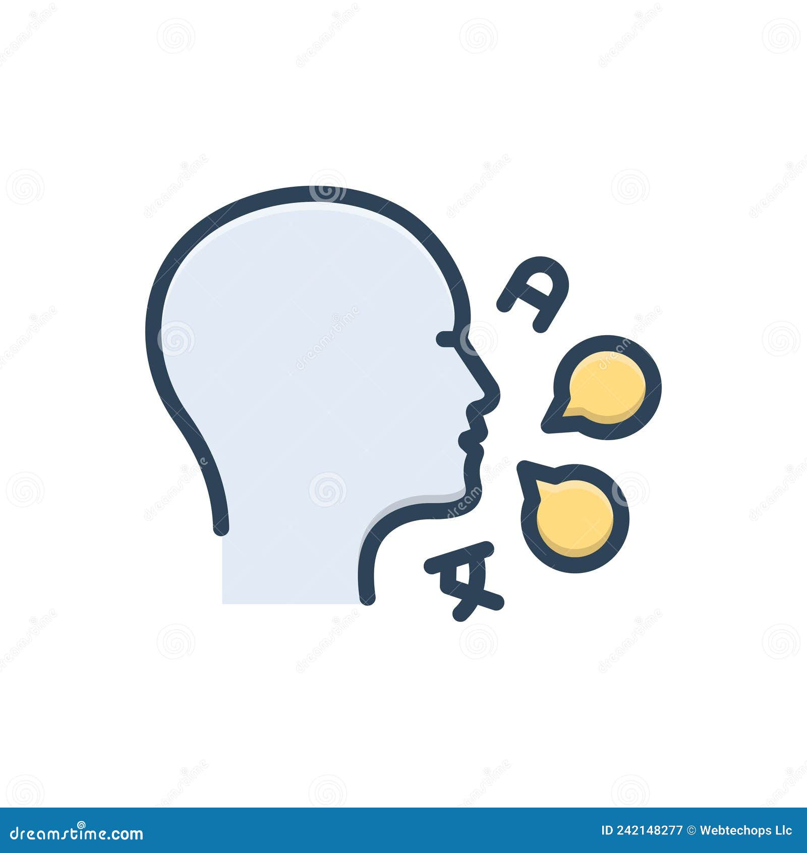 Color Illustration Icon for Accent, Talk and Language Stock Vector ...