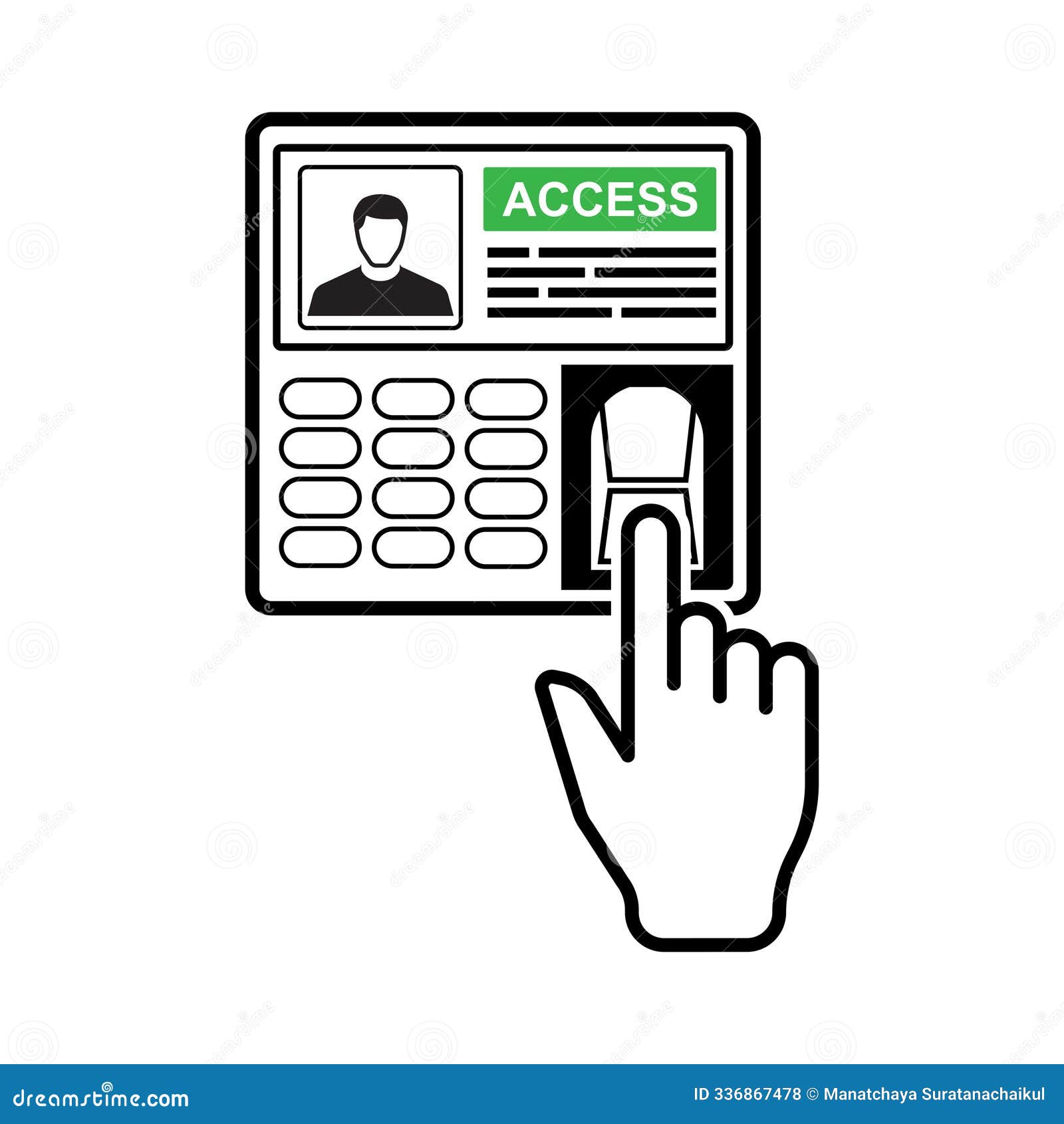 Access Control Icon. Finger Scan on Access Control Isolated on ...