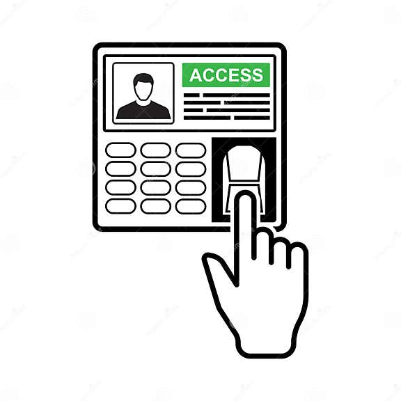 Access Control Icon. Finger Scan on Access Control Isolated on ...