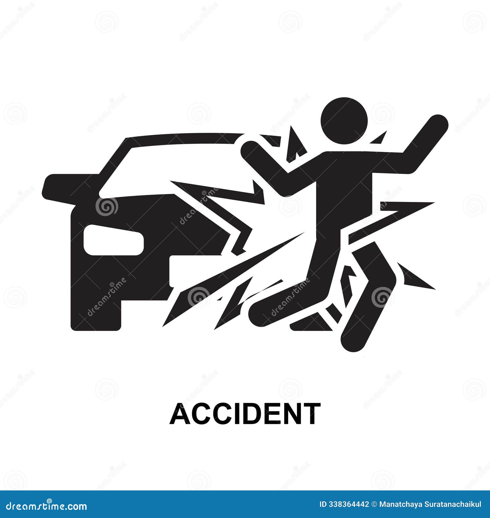 Accident Icon. the Black Accident Symbol Isolated on Background Stock ...