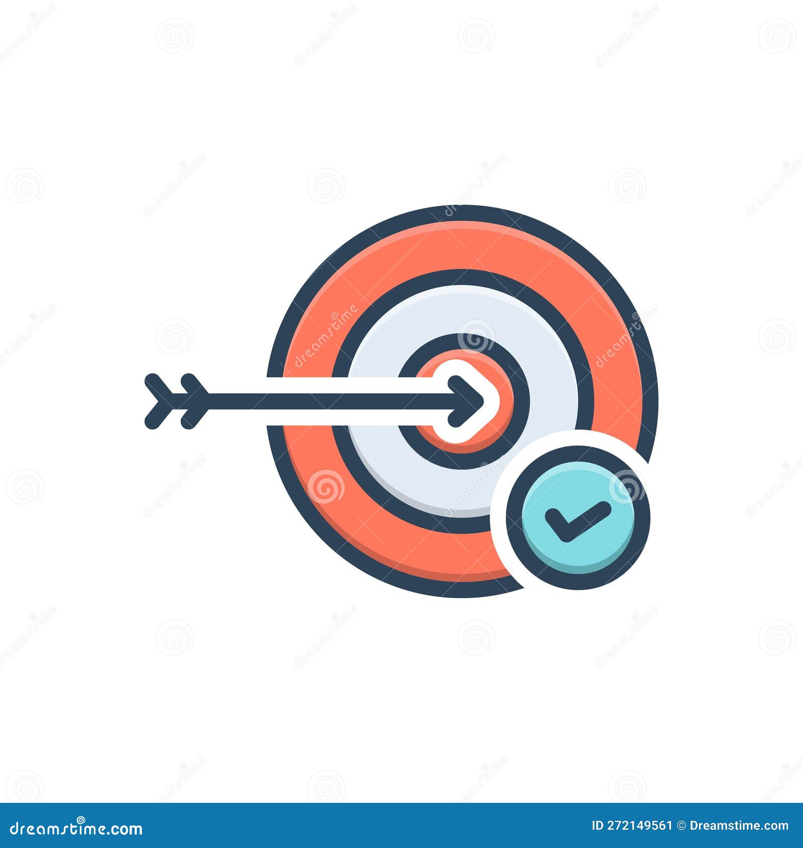Color Illustration Icon for Accomplished, Adept and Bullseye Stock ...