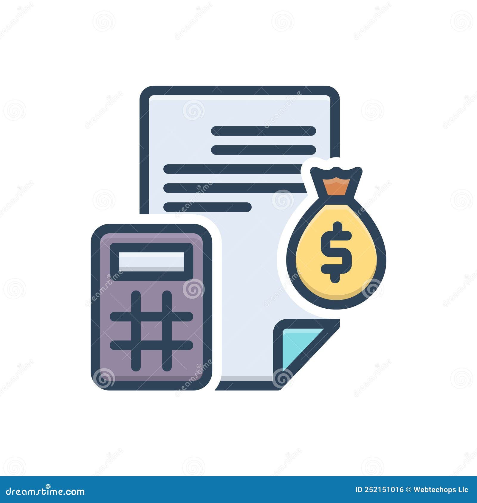 Color Illustration Icon for Accounts, Calculation and Description Stock ...