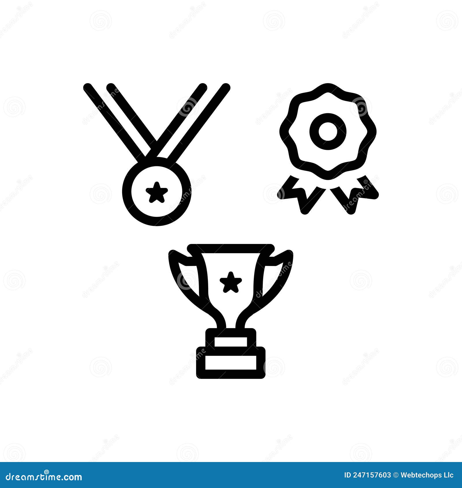 Black Line Icon for Achievements, Success and Medals Stock Vector ...