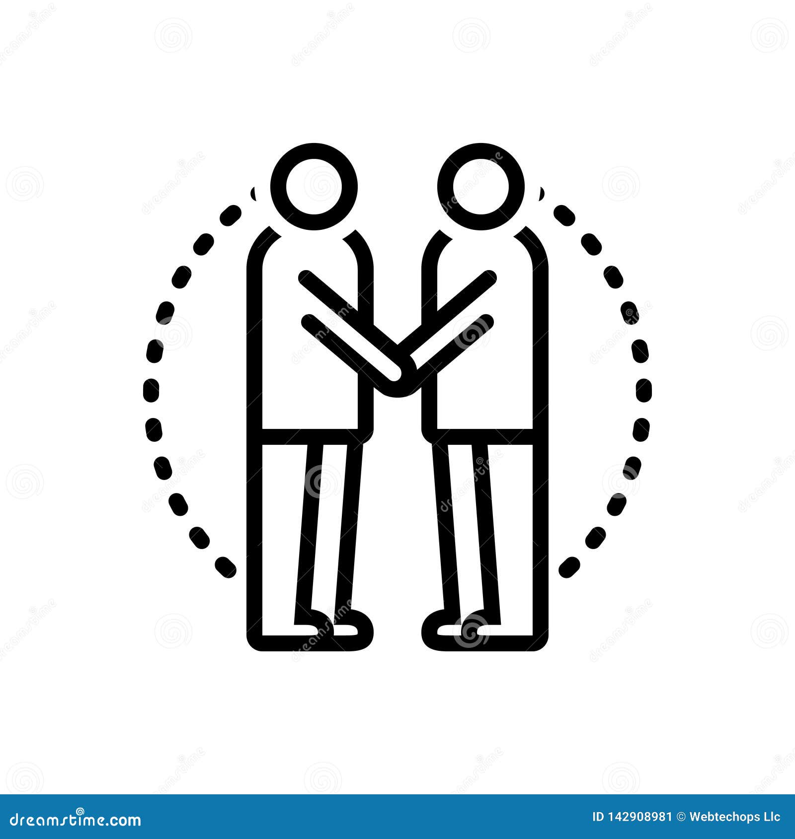 Black Line Icon for Acquiescence, Acceptance and Adopted Stock Vector ...