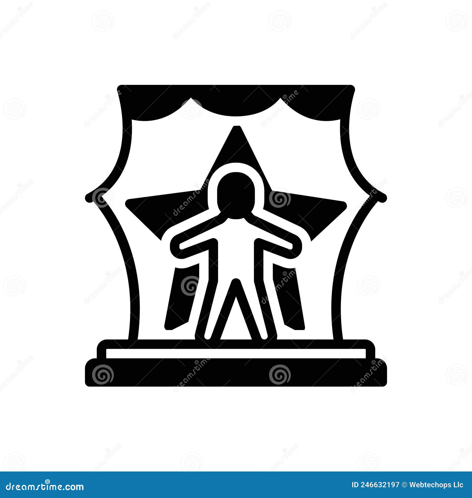 Black Solid Icon for Acting, Performer and Player Stock Vector ...