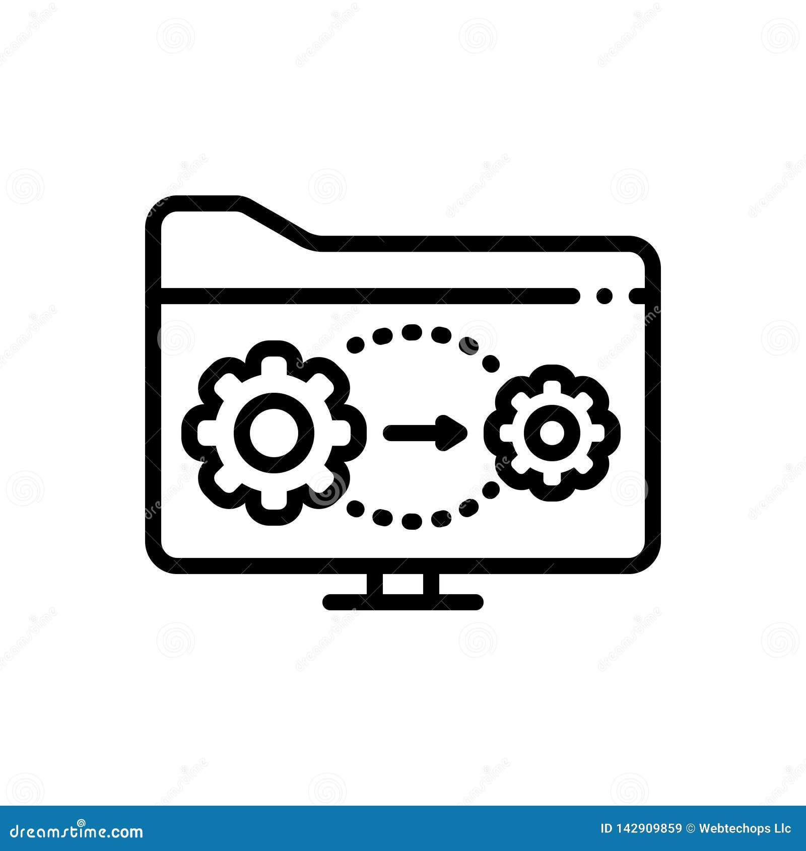 Black Line Icon for Active, Directory and Process Stock Illustration ...