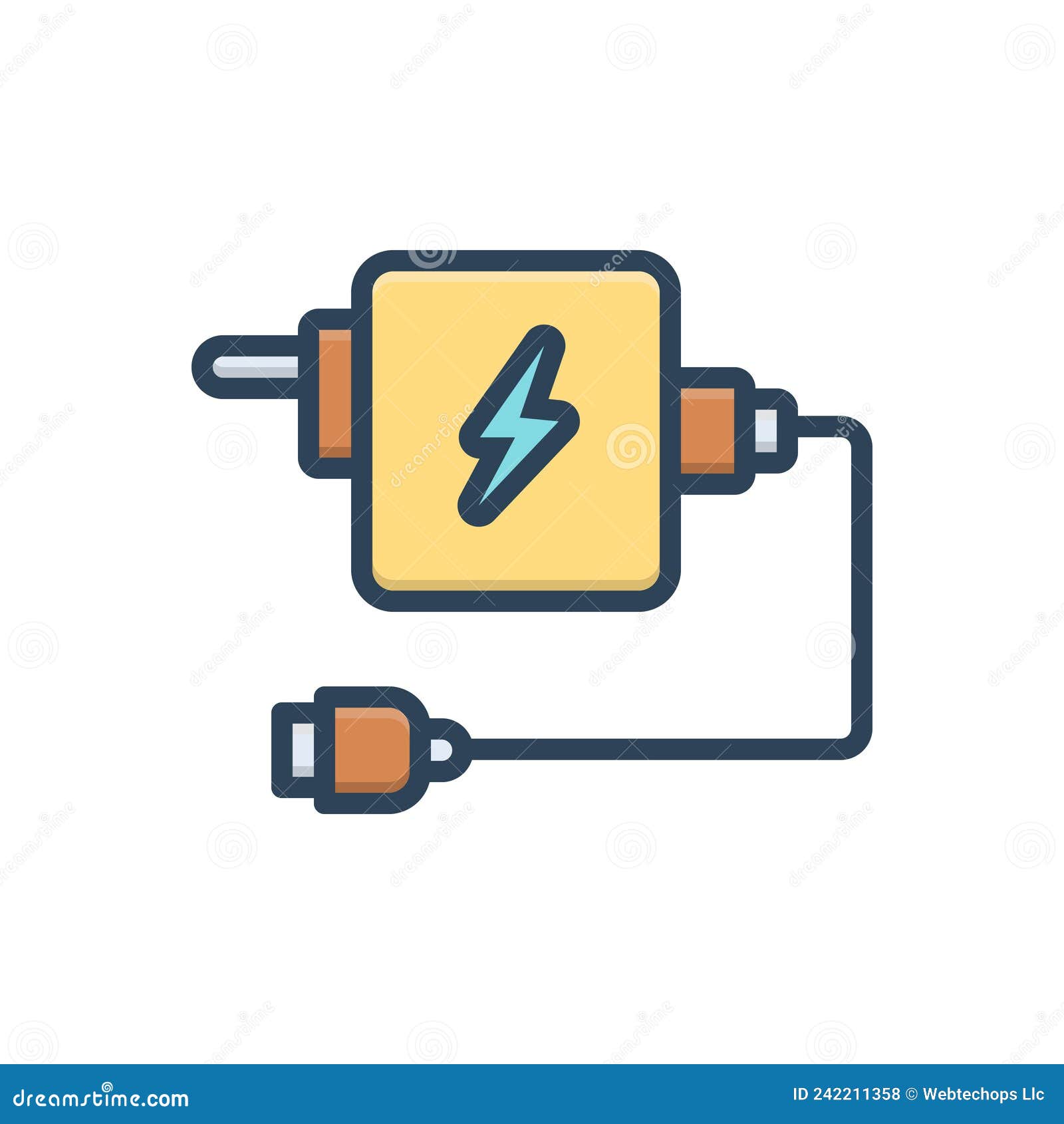Color Illustration Icon for Adaptor, Current and Power Stock Vector ...