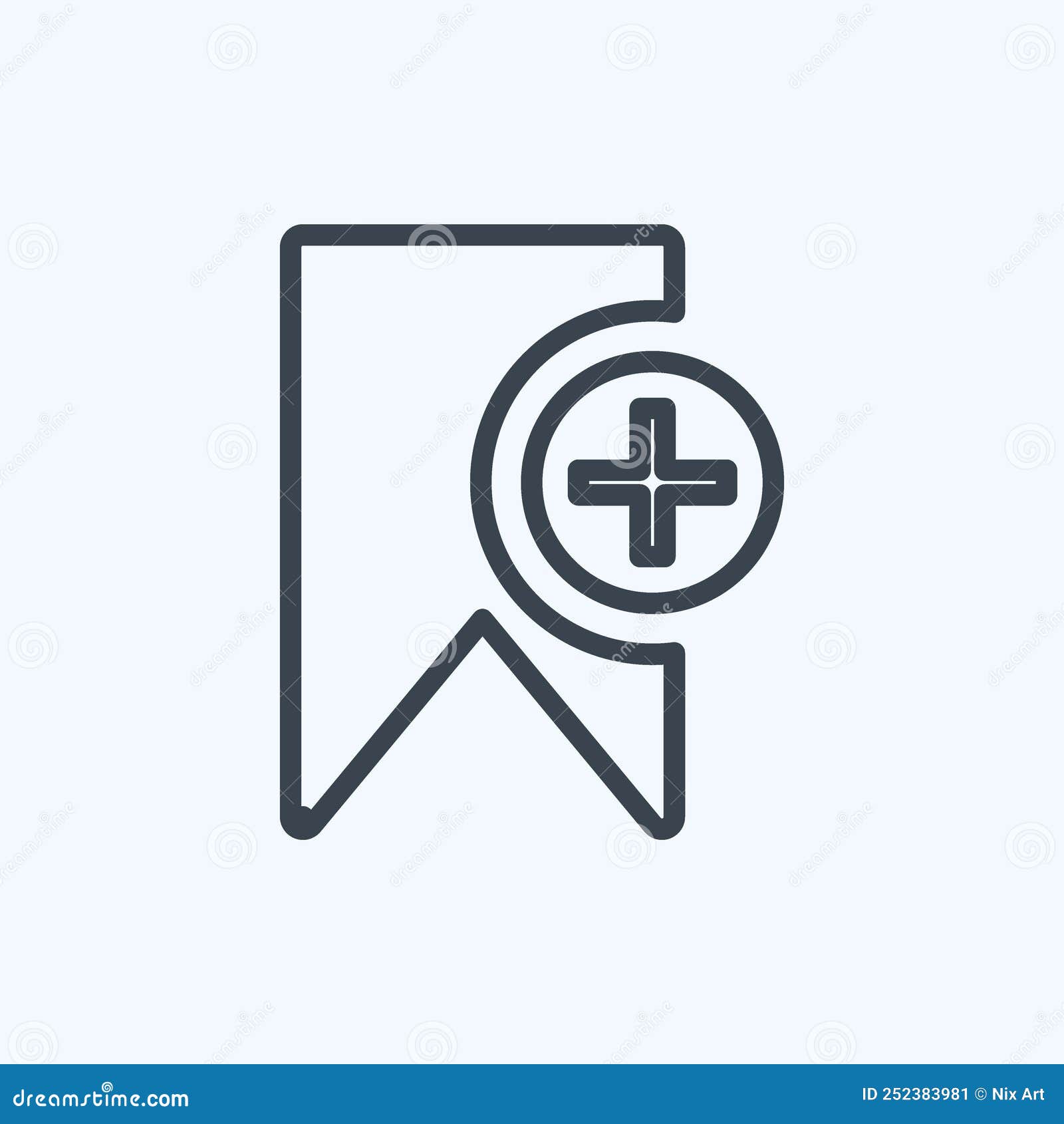 Icon Add Bookmark. Suitable for User Interface Symbol. Line Style ...