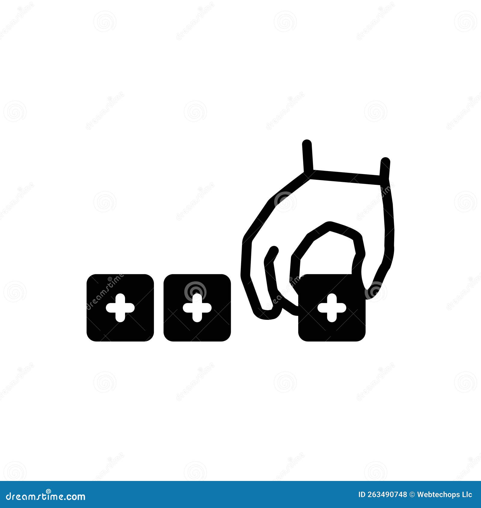 Black Solid Icon for Adding, Addition and Up Attach Stock Vector ...