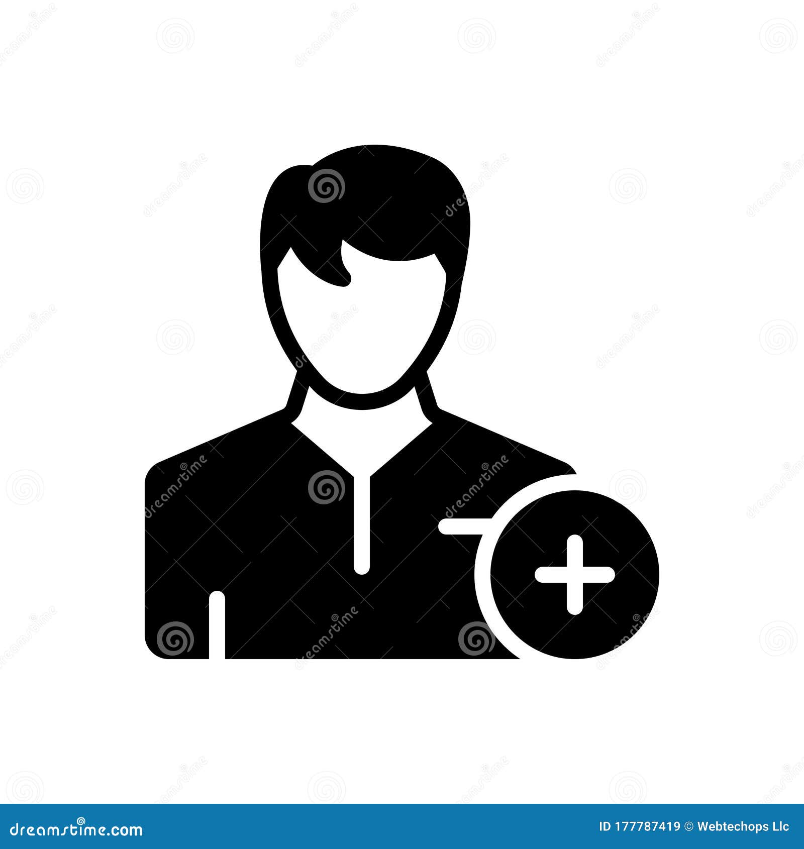 Black Solid Icon for Additional, Extra and New Stock Illustration ...