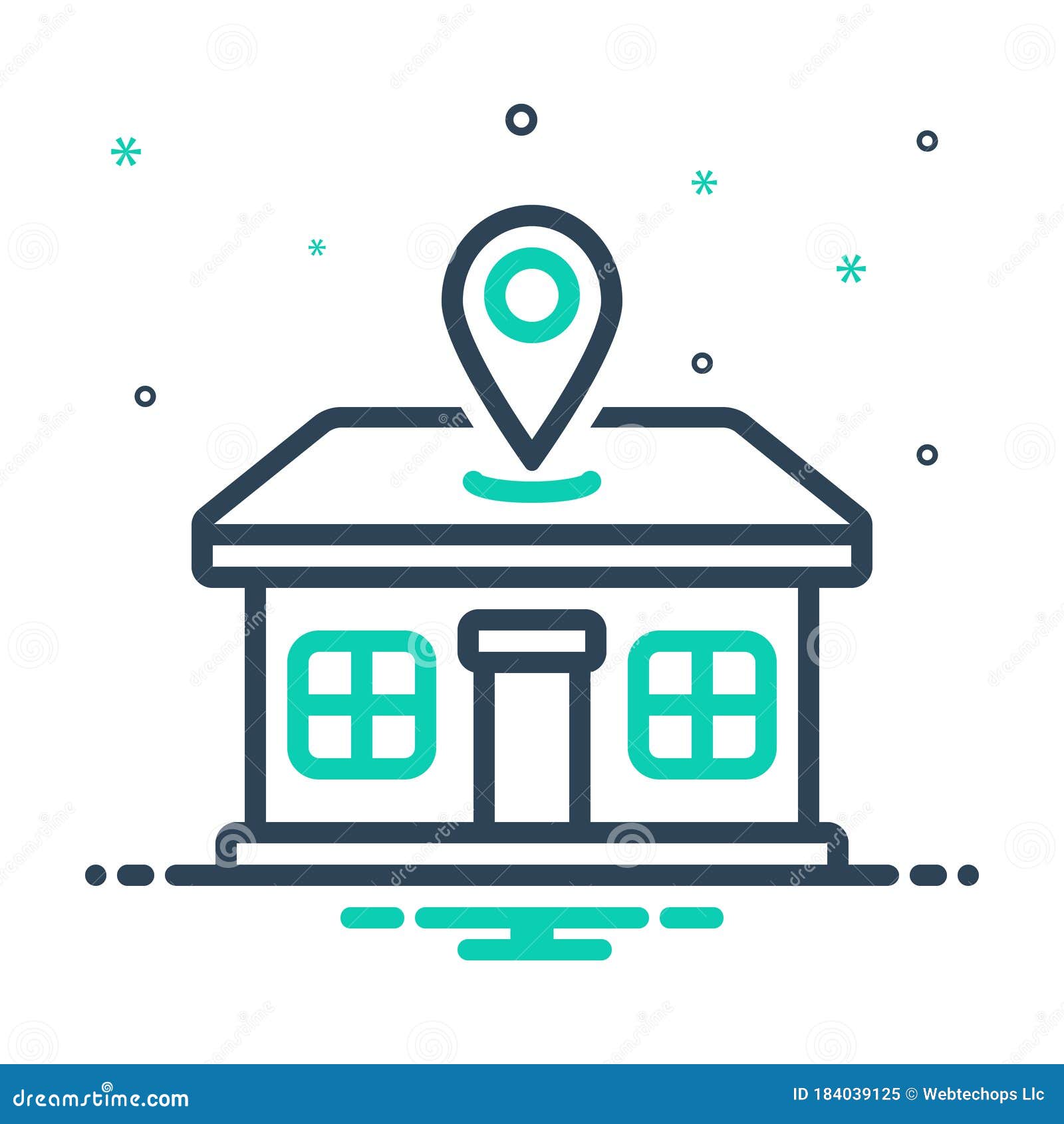 Mix Icon for Address, Location and Home Stock Vector - Illustration of ...