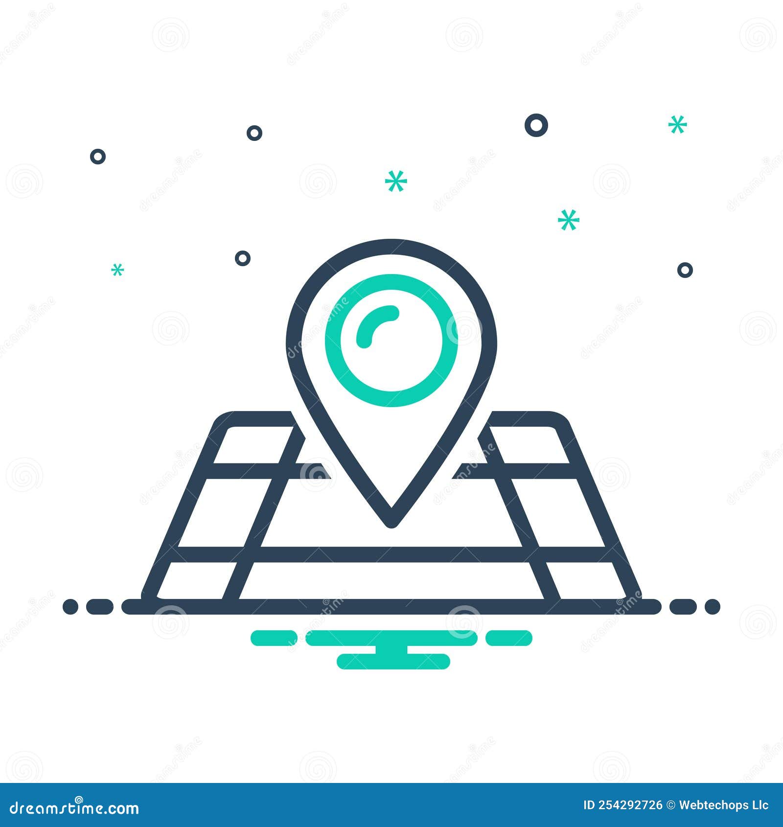 Mix Icon for Addressed, Map and Road Stock Illustration - Illustration ...