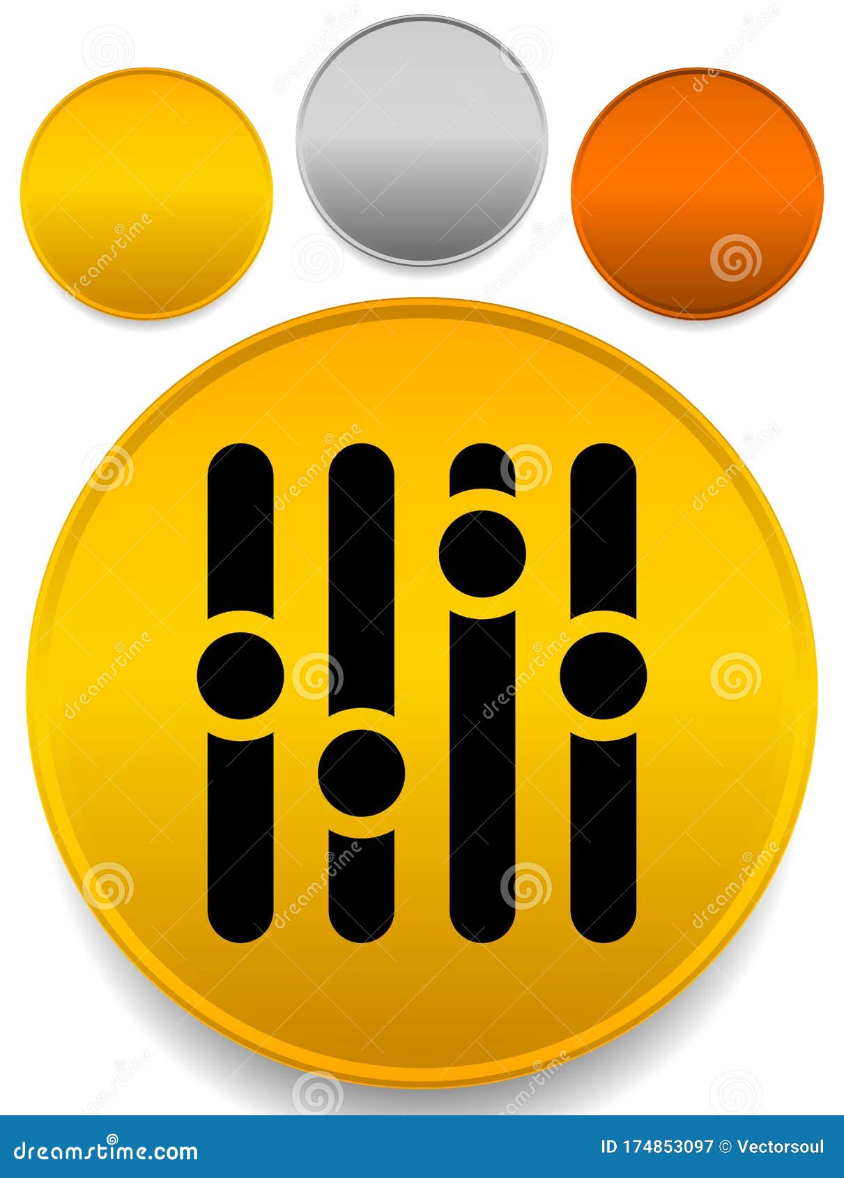 Icon with Adjusters Symbol. Control Paner, Levels, Settings Concept ...