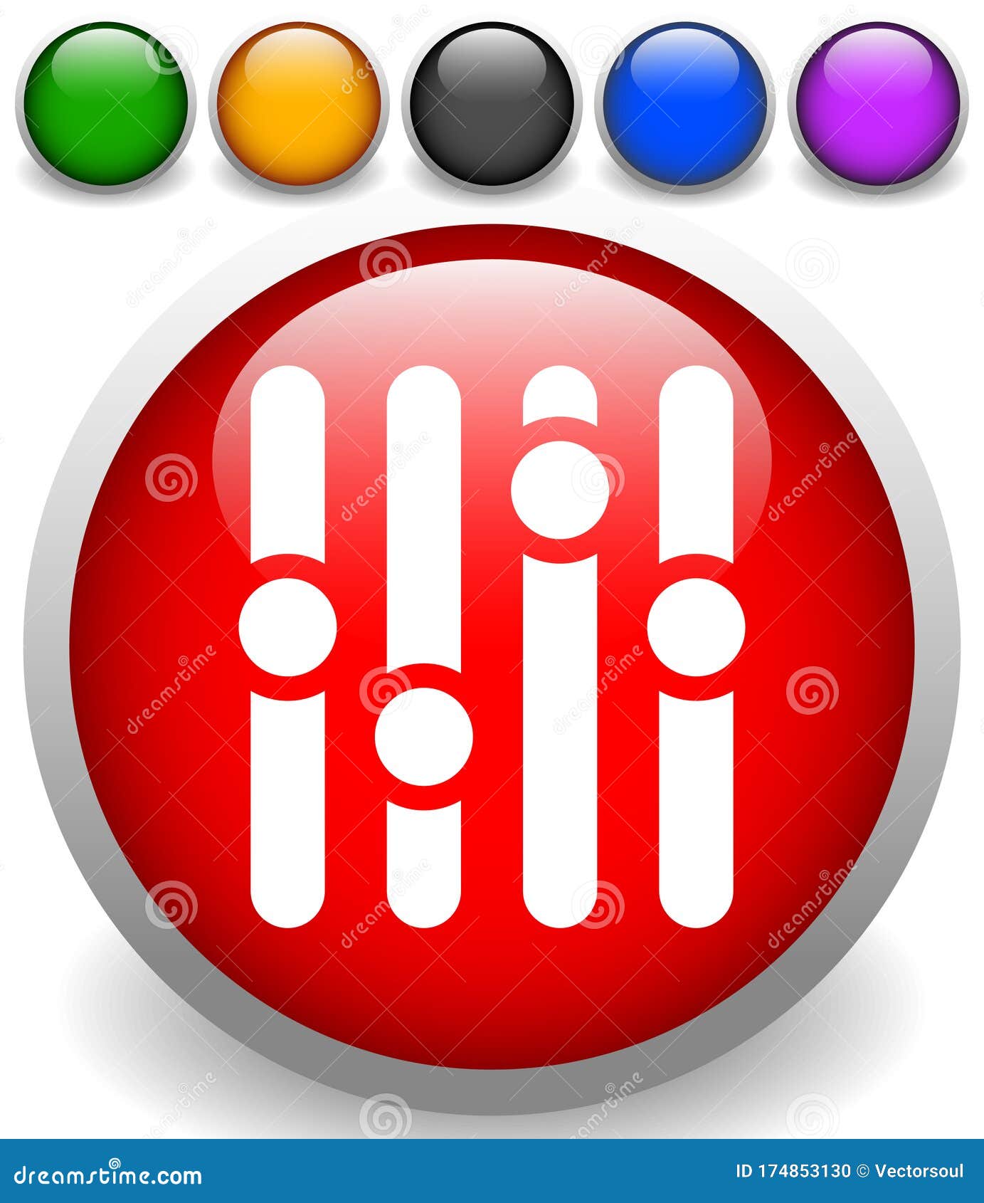 Icon with Adjusters Symbol. Control Paner, Levels, Settings Concept ...
