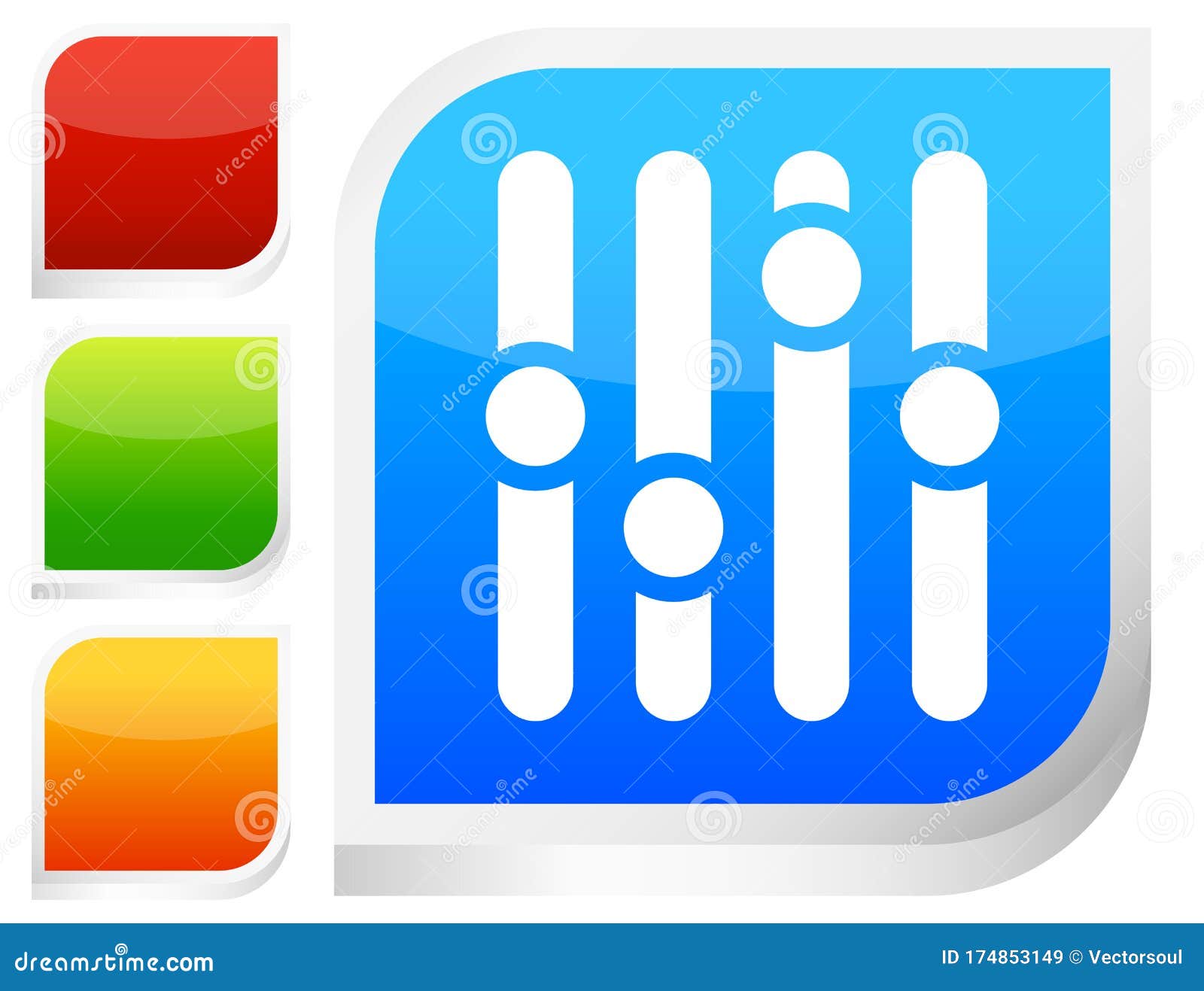 Icon with Adjusters Symbol. Control Paner, Levels, Settings Concept ...