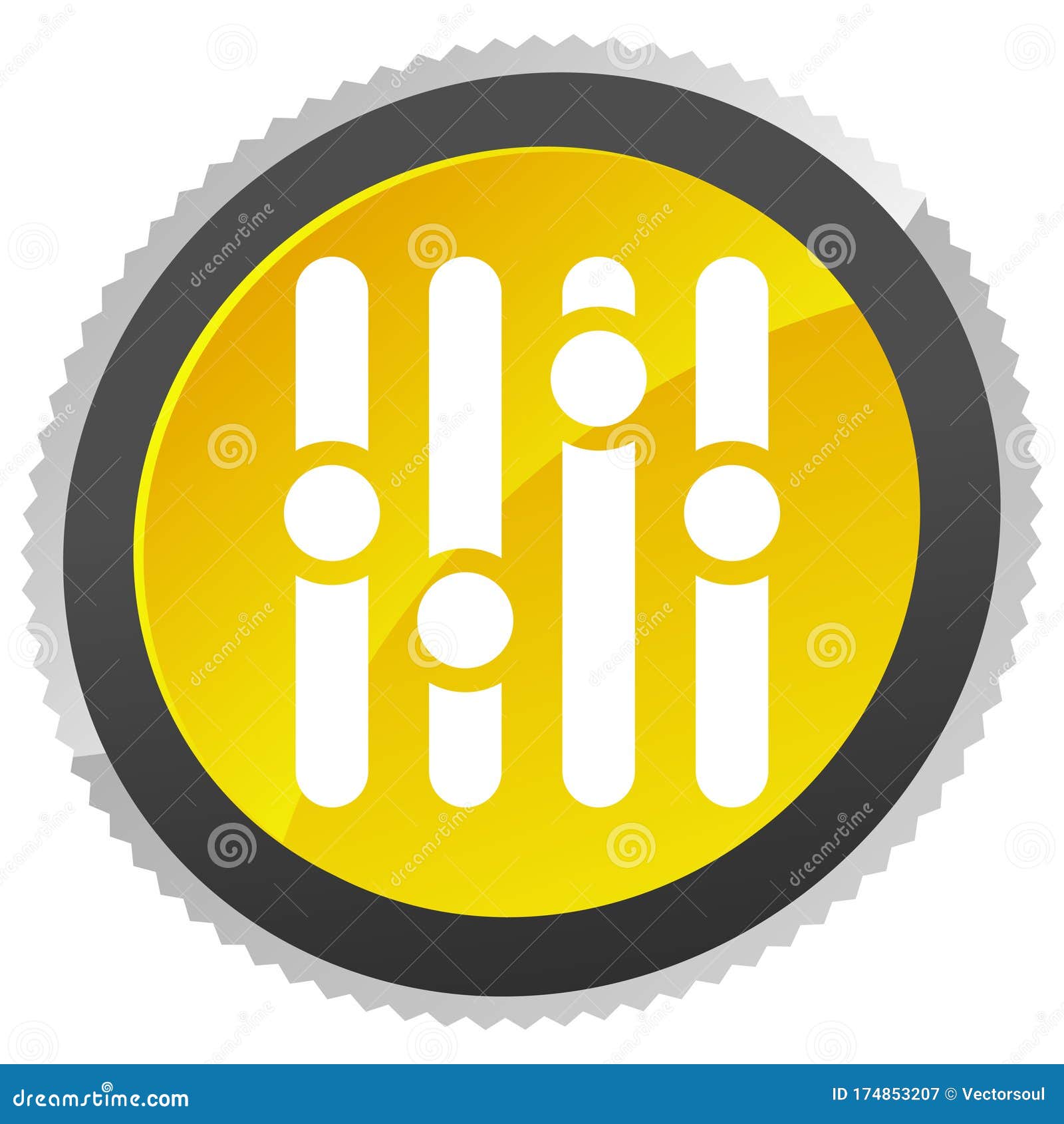 Icon with Adjusters Symbol. Control Paner, Levels, Settings Concept ...