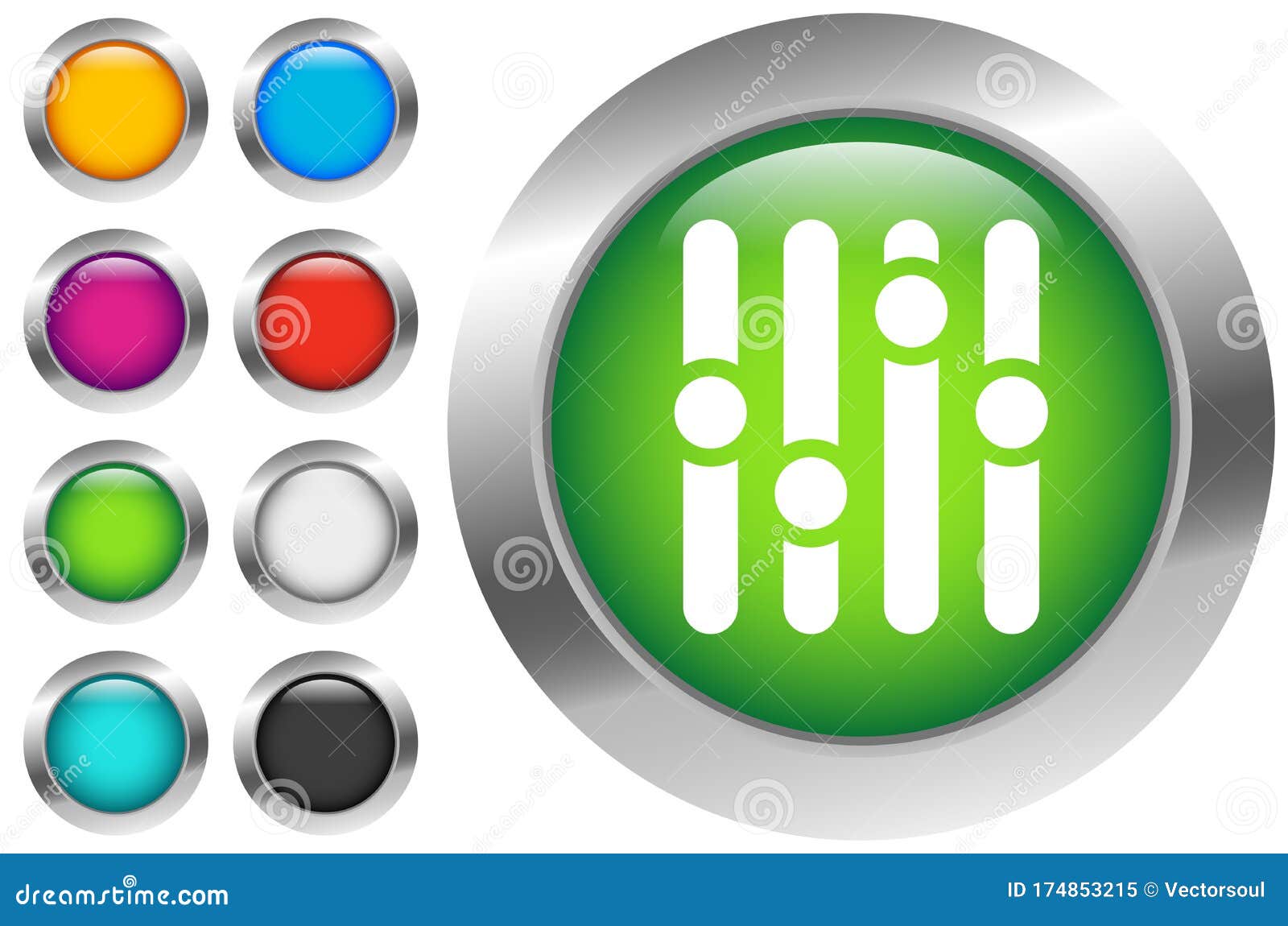 Icon with Adjusters Symbol. Control Paner, Levels, Settings Concept ...