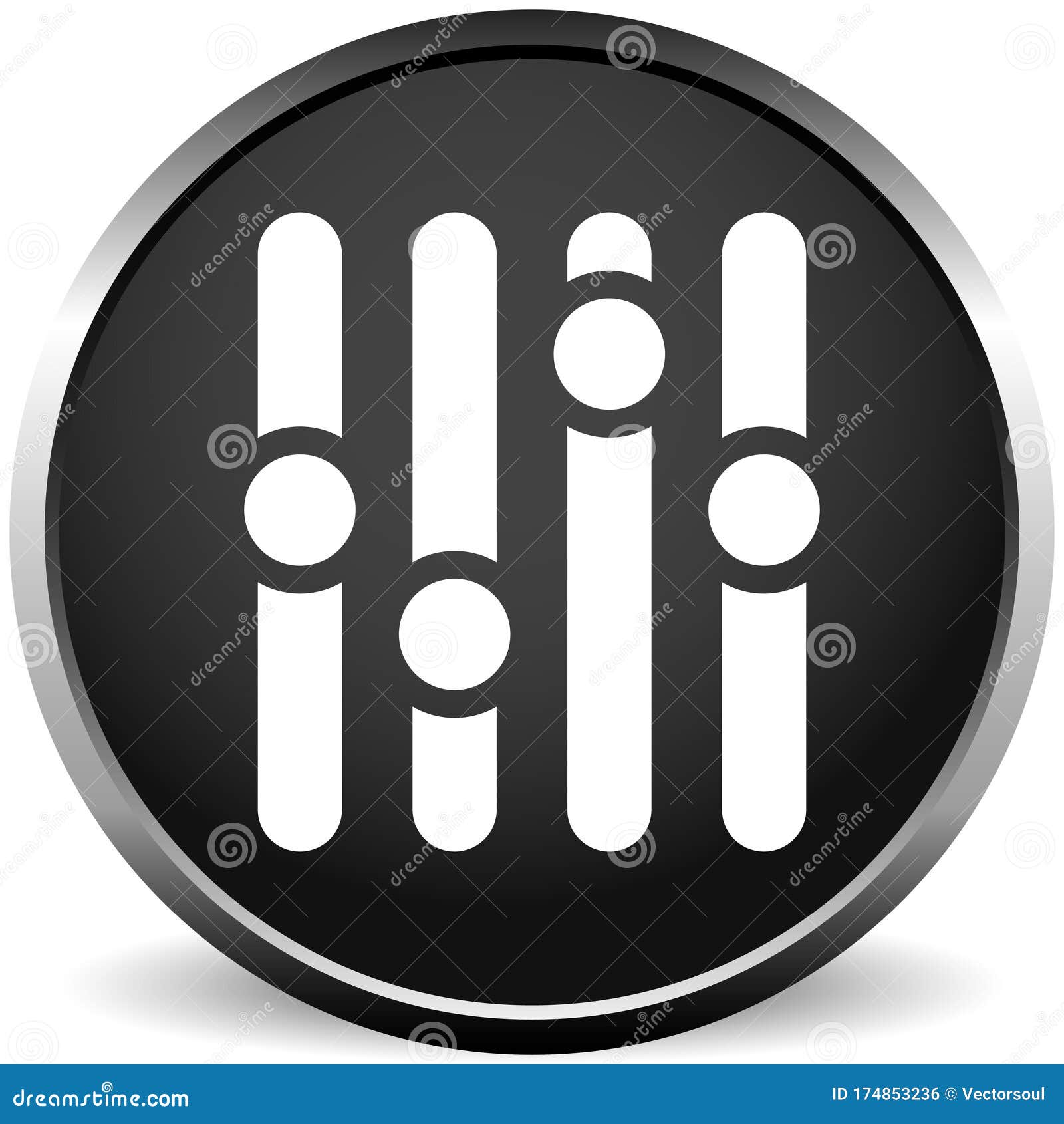 Icon with Adjusters Symbol. Control Paner, Levels, Settings Concept ...