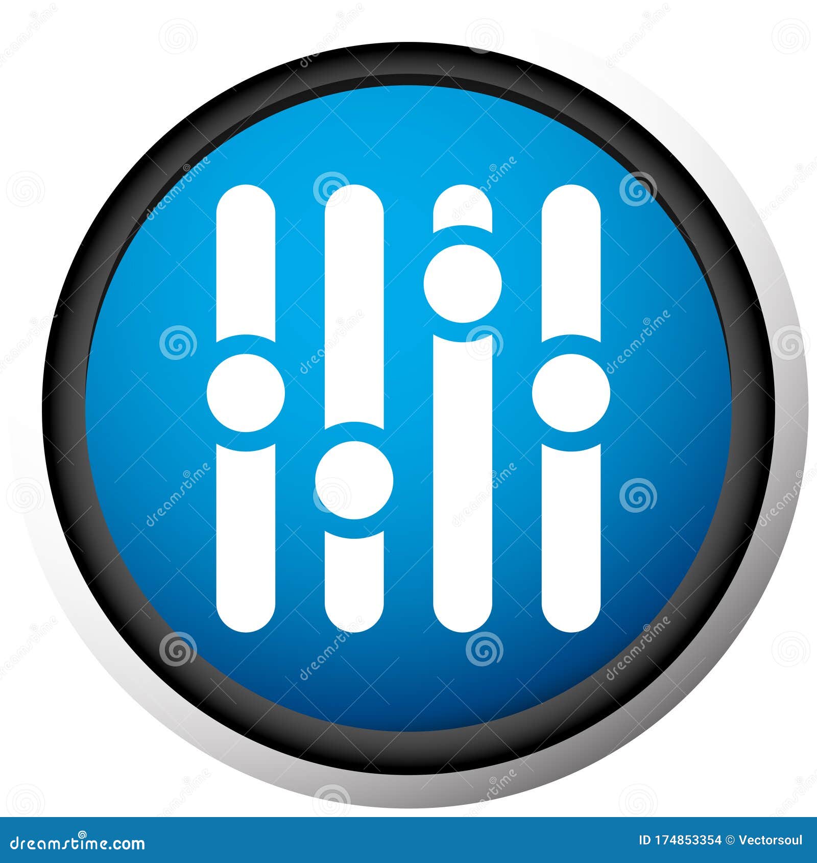 Icon with Adjusters Symbol. Control Paner, Levels, Settings Concept ...