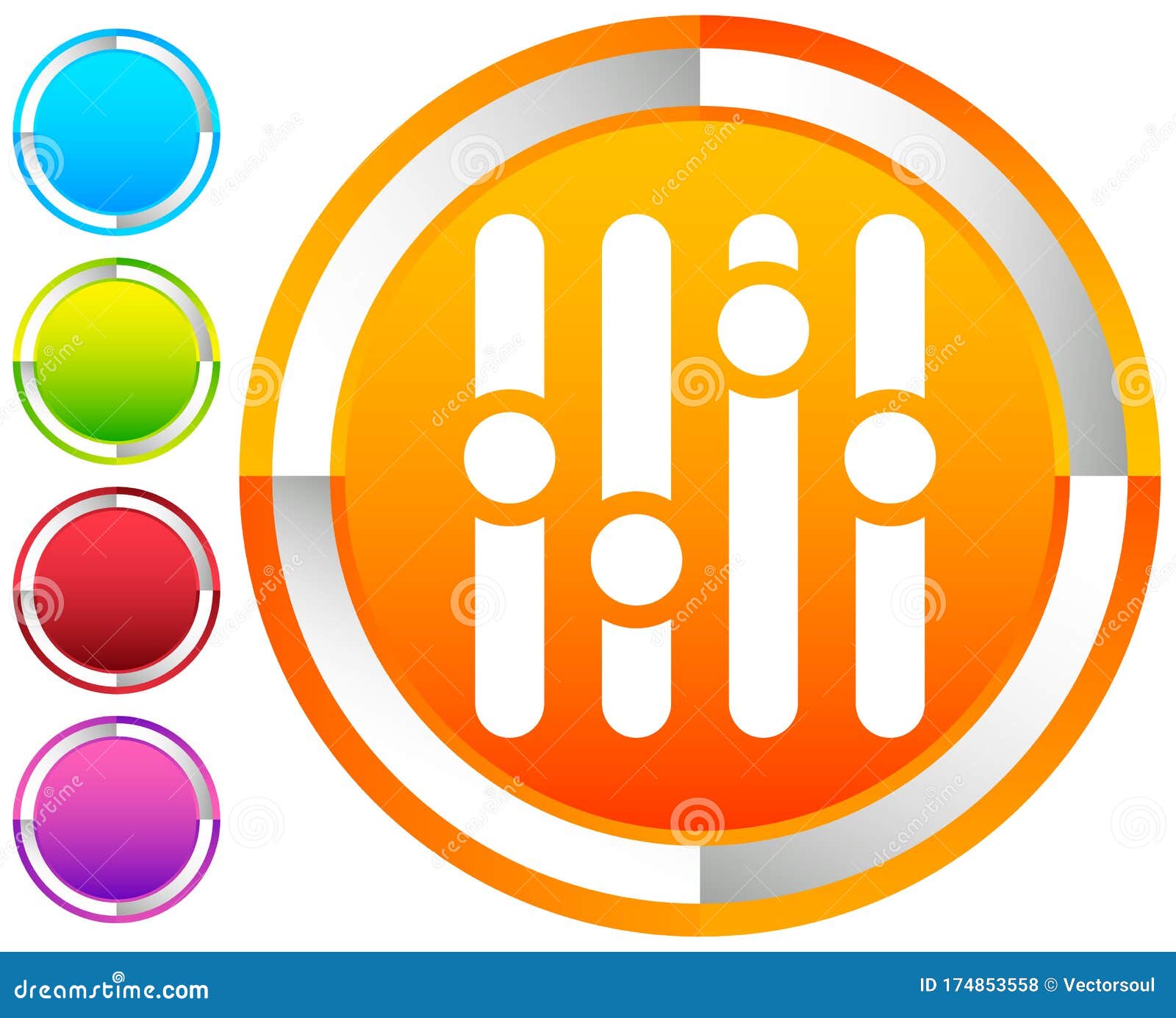 Icon With Adjusters Symbol. Control Paner, Levels, Settings Concept ...