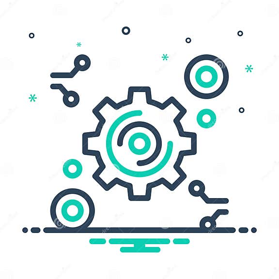 Mix Icon for Advanced, Progressive and Cogwheel Stock Illustration ...