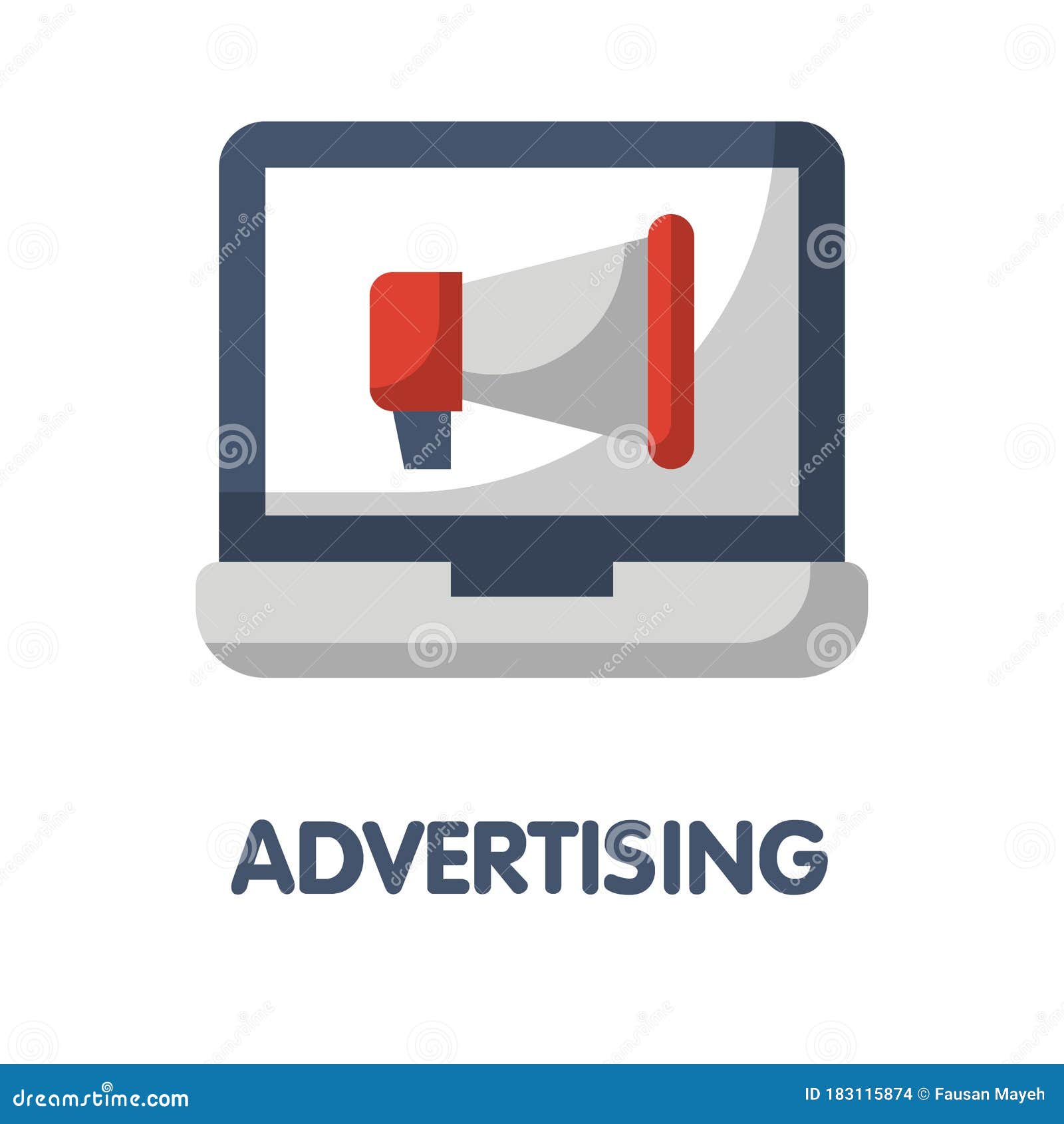 Icon Advertising Flat Style Icon Design Illustration on White ...