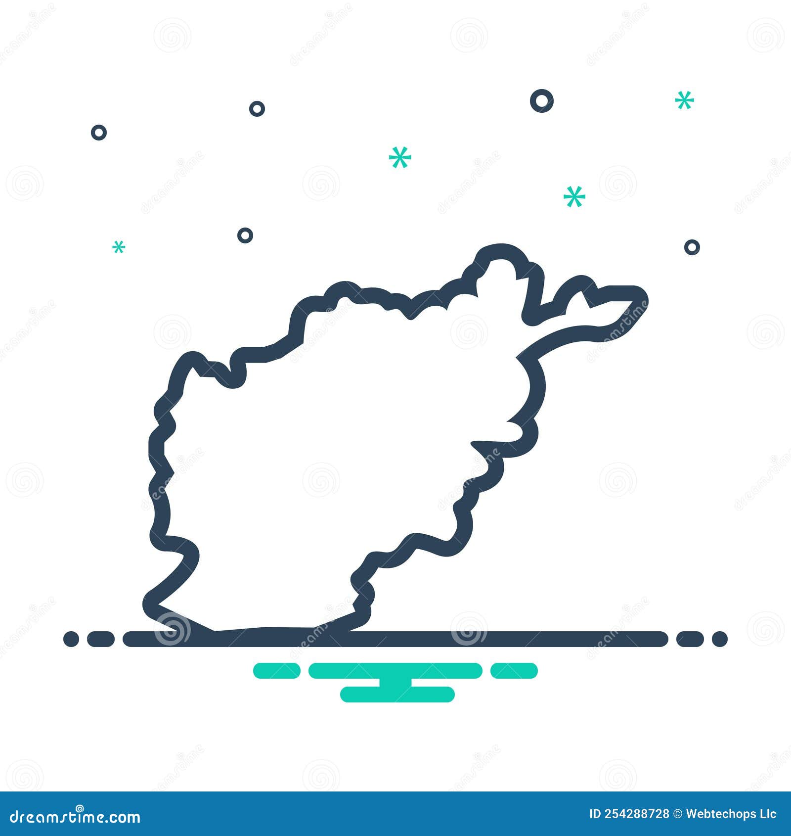 Mix Icon for Afghanistan, Map and Country Stock Vector - Illustration ...