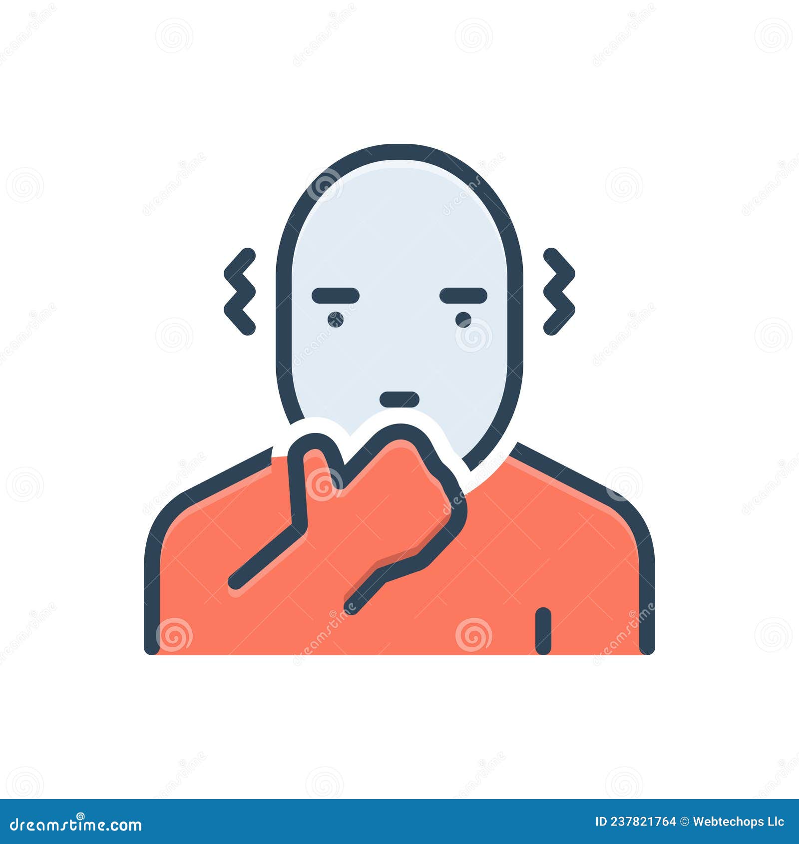 Color Illustration Icon for Afraid, Frightened and Scared Stock ...